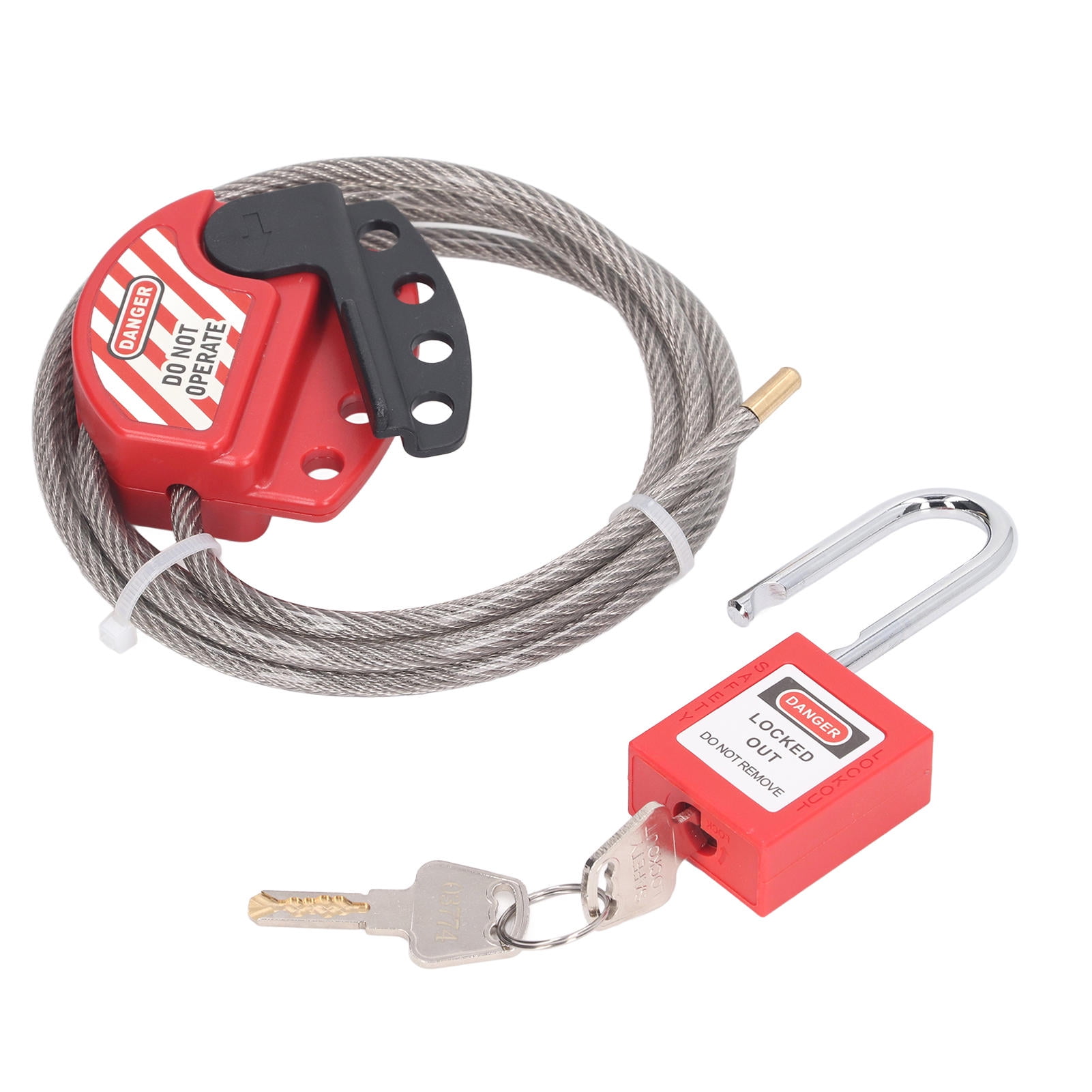 Yajisi 38mm Safety Padlock Set with Adjustable 1.8m Stainless Steel ...