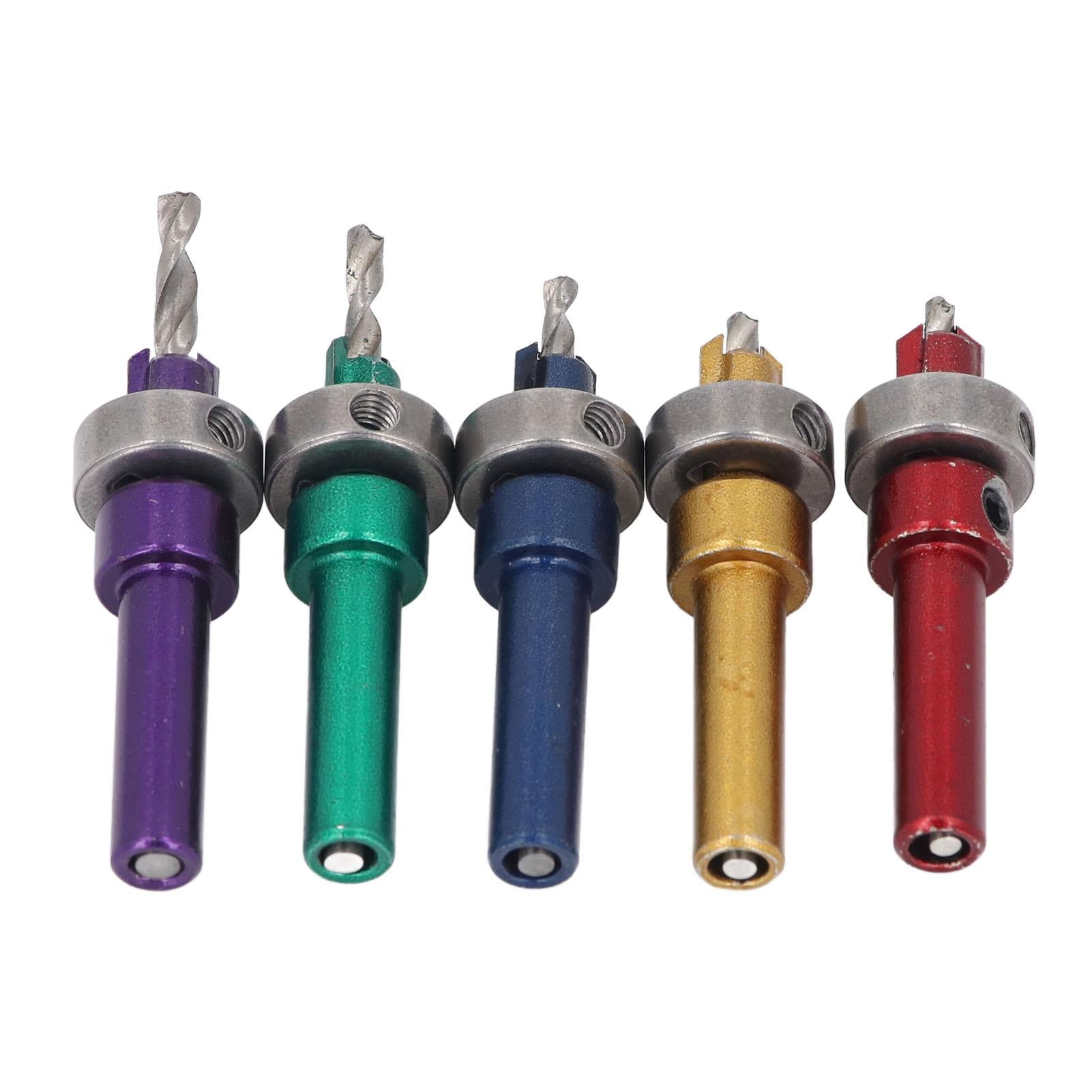 Yajisi 5‑Piece Countersink Drill Bit Set – Alloy Steel, Depth Stop ...