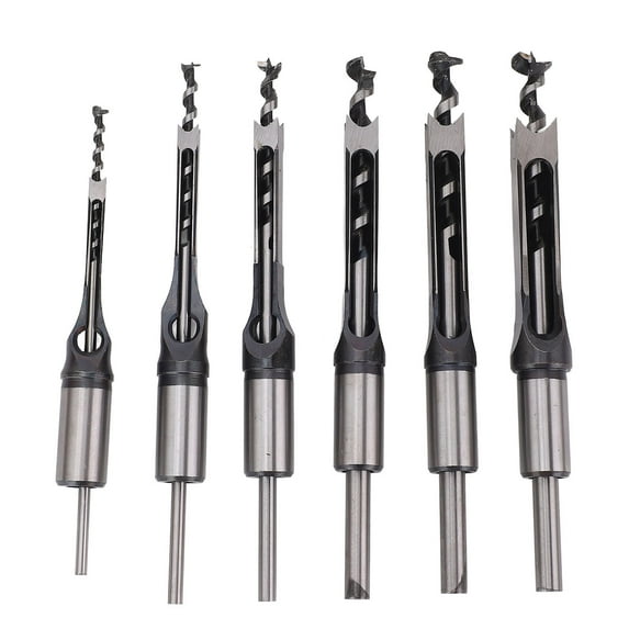 Yajisi 6‑Piece HSS Square Hole Mortise Chisel Drill Bits Set – 1/4” to ...