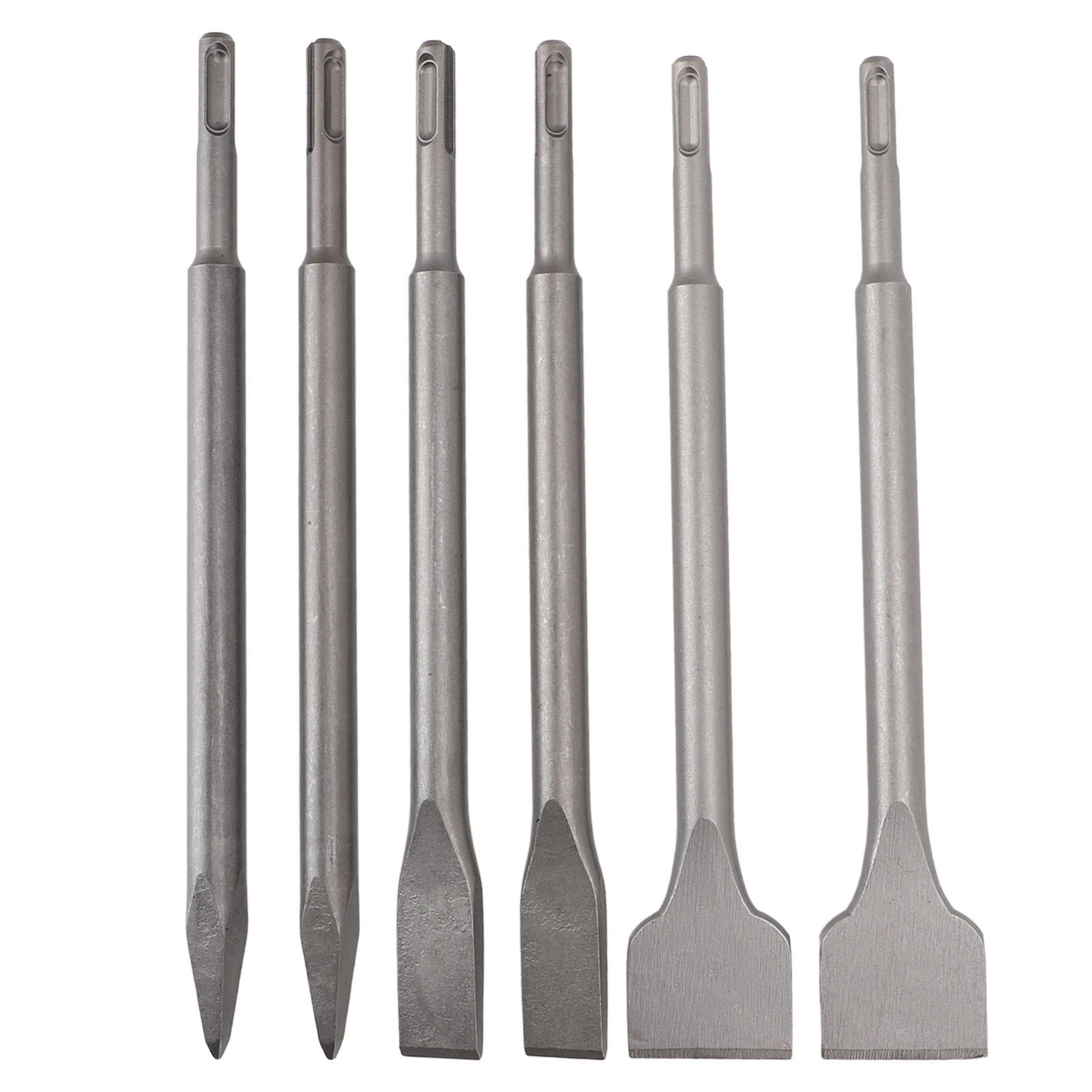 Yajisi 6‑Piece Rotary Hammer Chisel Set – 250 mm Round Shank, Flat ...