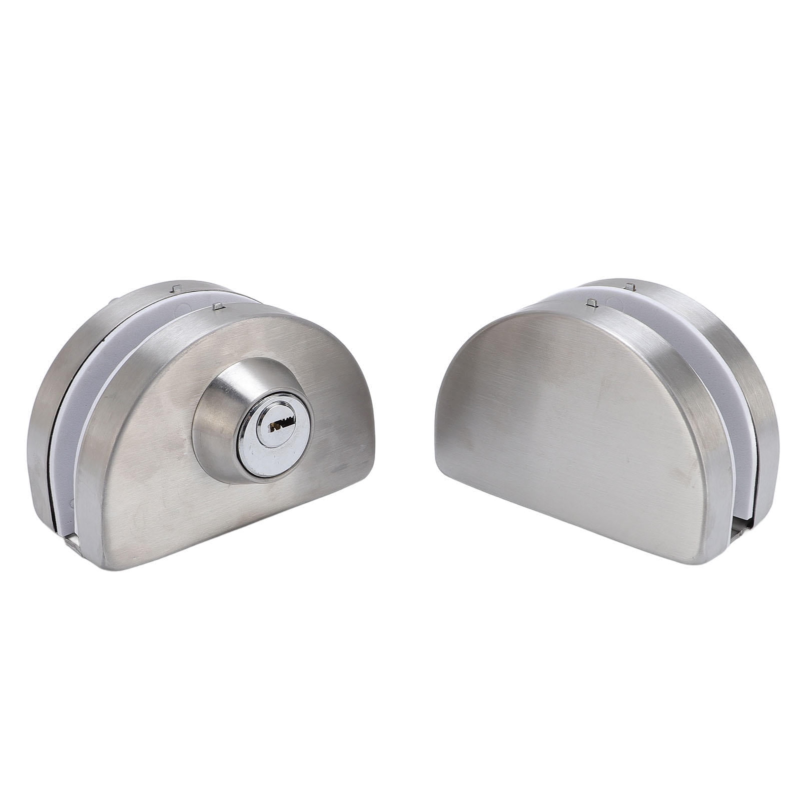 Yajisi Curved Bevel Glass Door Lock 10‑12mm Double Bolt, 3 Keys, Silver ...
