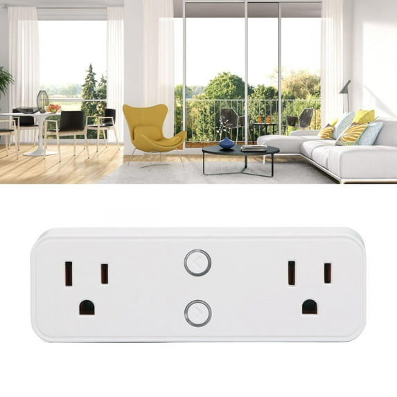 Yajisi Dual Smart Plug WiFi Bluetooth Outlet with Built-in Shelf, Voice ...