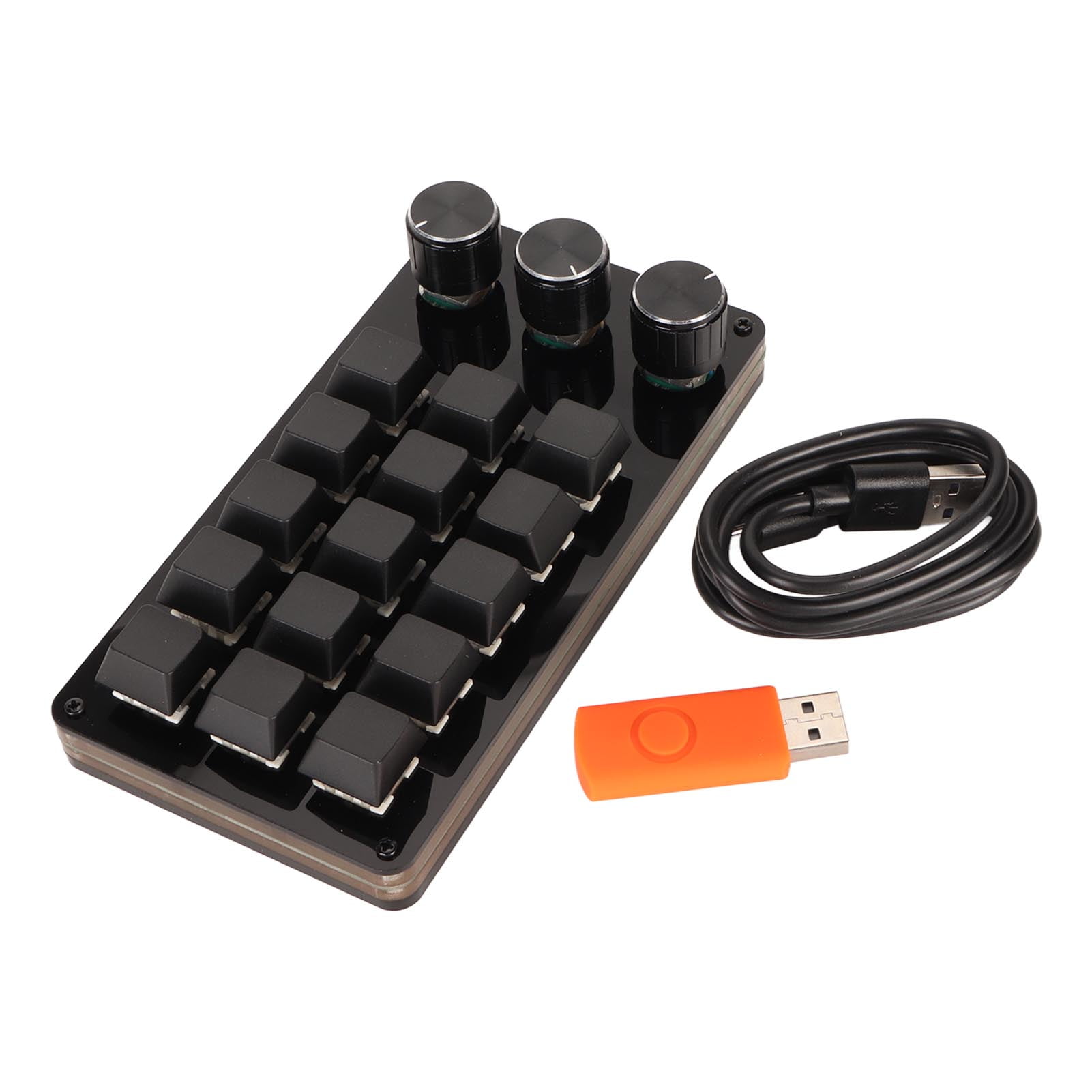 Yajisi Mini Custom Keypad 15 Keys 3 Knobs Programmable Blue Switch Hot ...