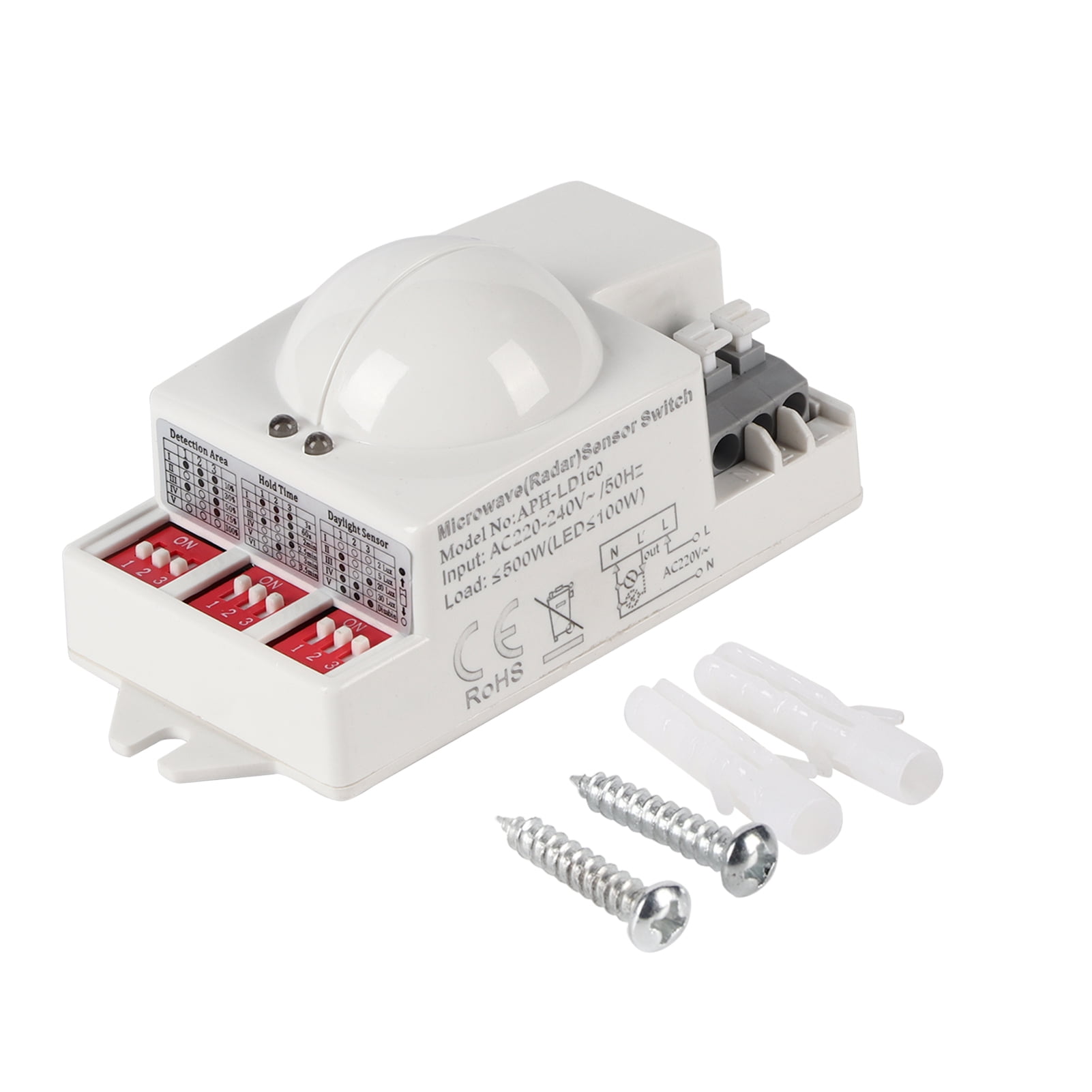 Yajoied 360 Degree 500W Microwave Smart Motion Sensor Light Radar ...