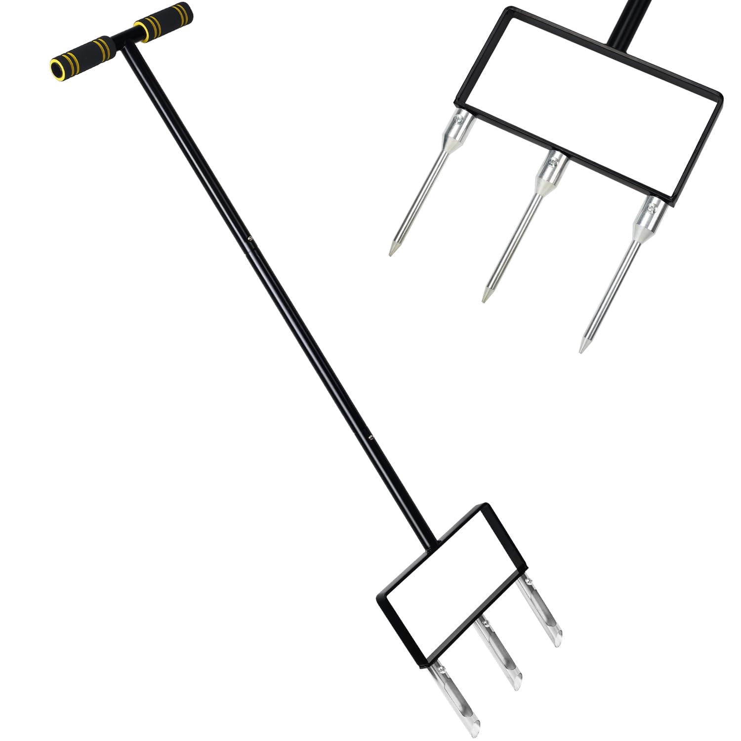 Yajuhoy Lawn Core Aerator, 2-in-1 Lawn Aerator Spike Tool, 43 Inch ...