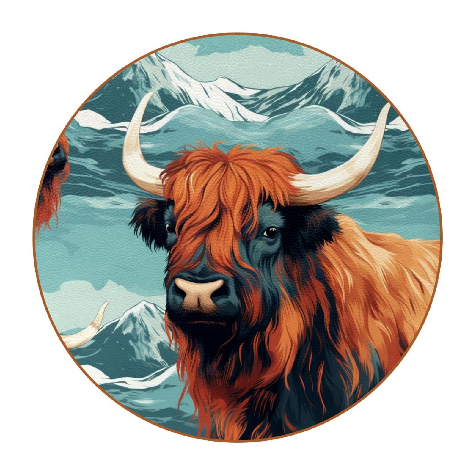 Yak 6PCS Round Microfiber Leather Bar Coasters, 11x11 cm/4.3x4.3 in ...