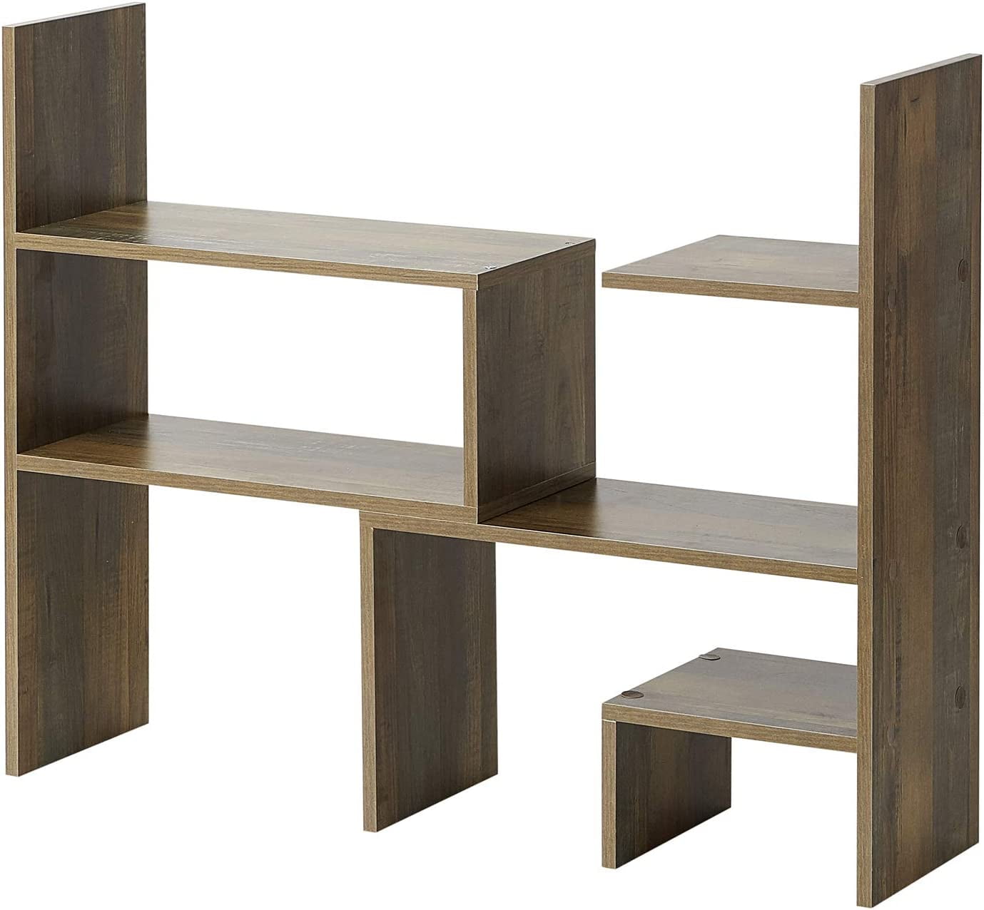 Yak About It Compact Adjustable Dorm Desk Bookshelf - Rustic - Walmart.com