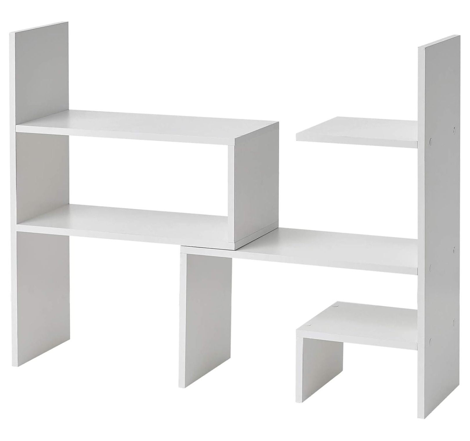 Yak About It Compact Adjustable Dorm Desk Bookshelf - White - Walmart.com