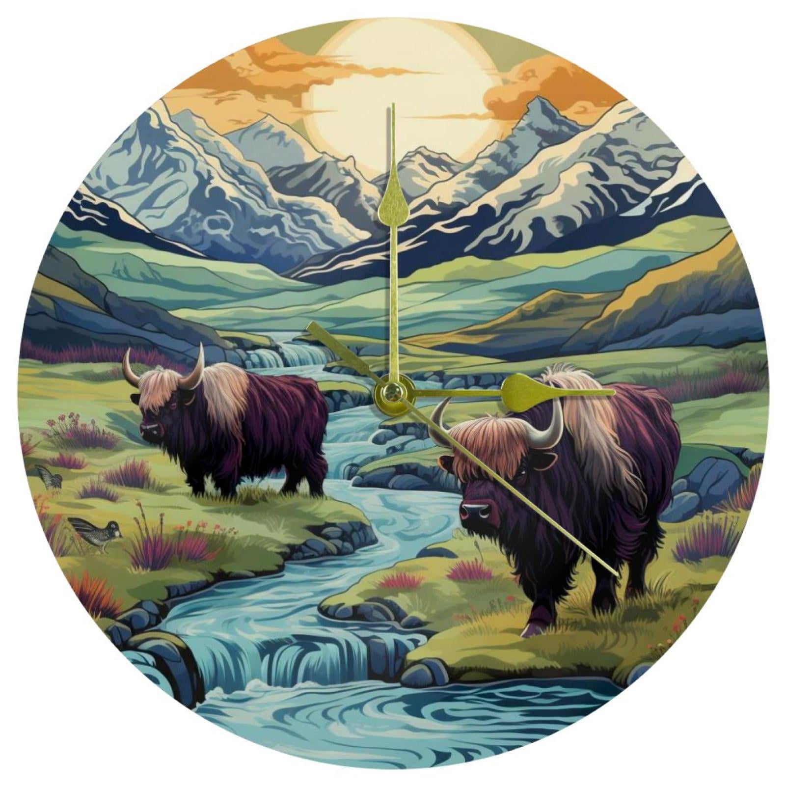 Yak Circular Acrylic Wall Clock - Contemporary Design with Quartz ...