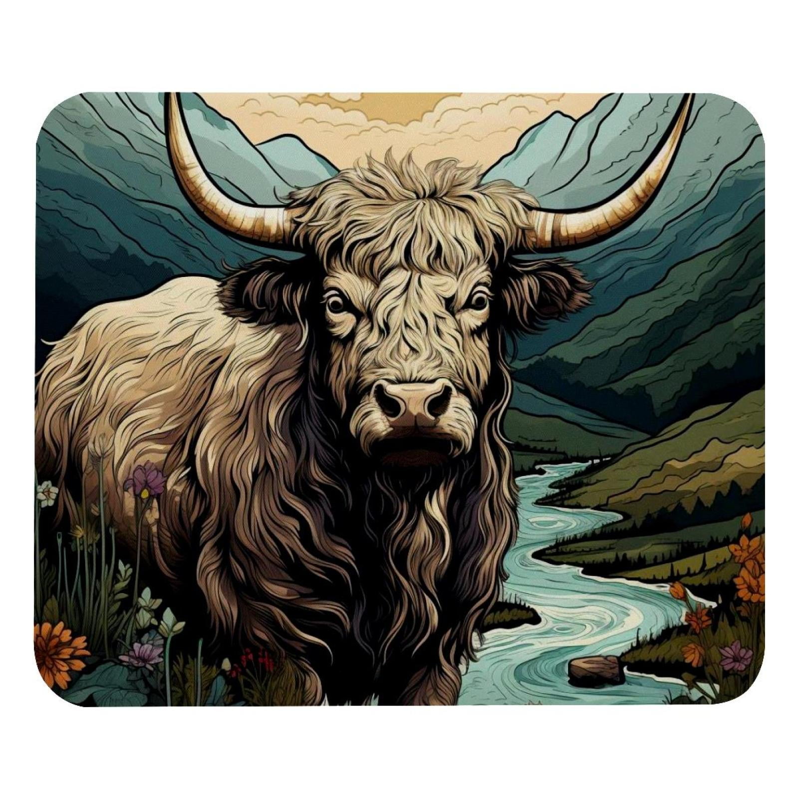 Yak Computer Mouse Pad,Rubber Mouse Mat for Gaming, Office, Laptop, PC ...
