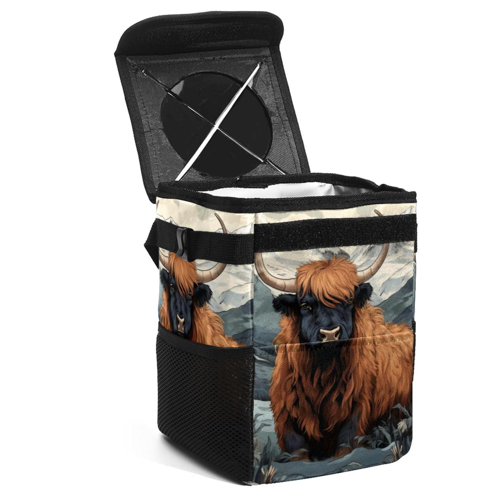 Yak Foldable Car Garbage Can with Lid, Leak-proof, Hanging Storage Bag ...