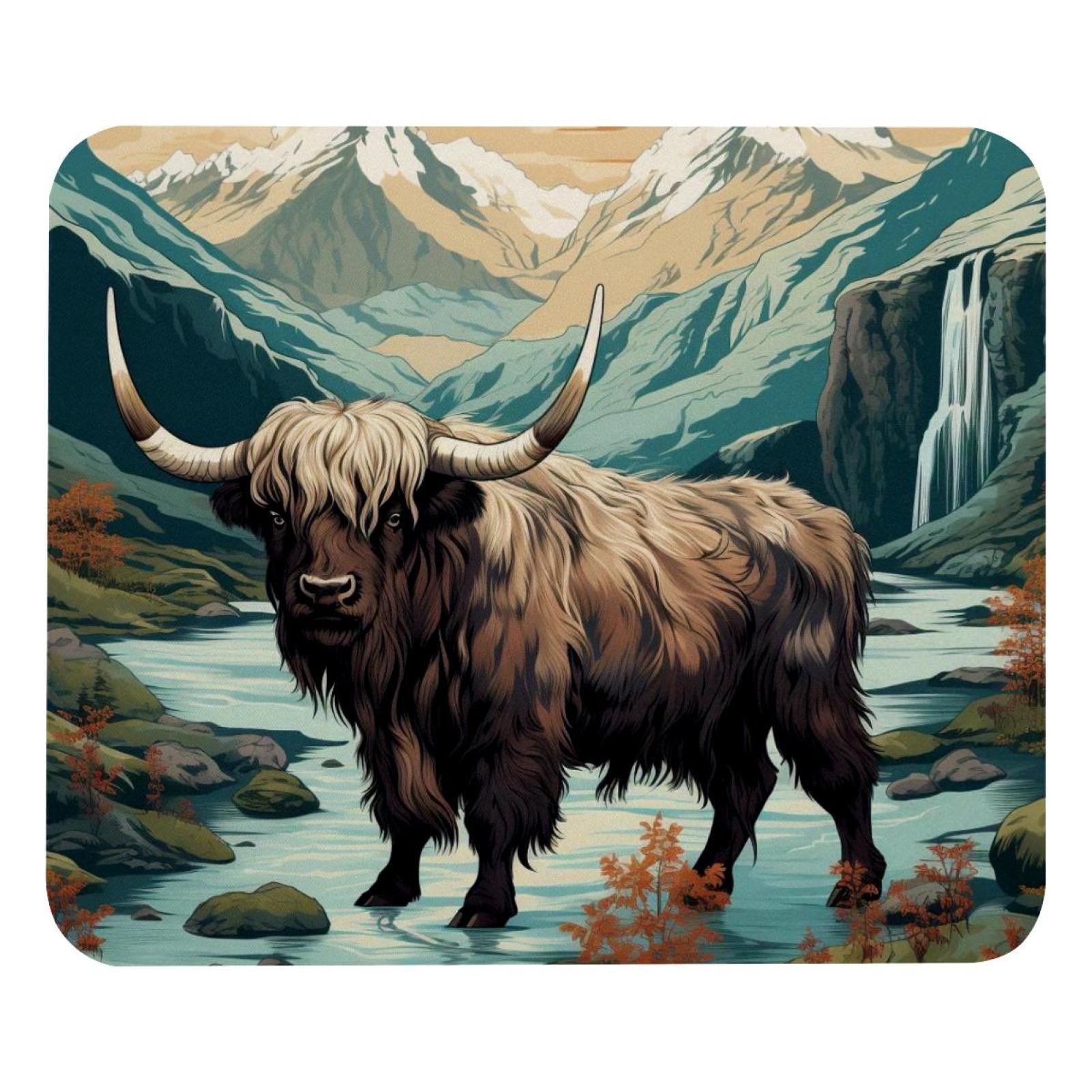 Yak Gaming Mouse Pad Desk Mat, Square 8.3x9.8 Inch Non-Slip Rubber ...