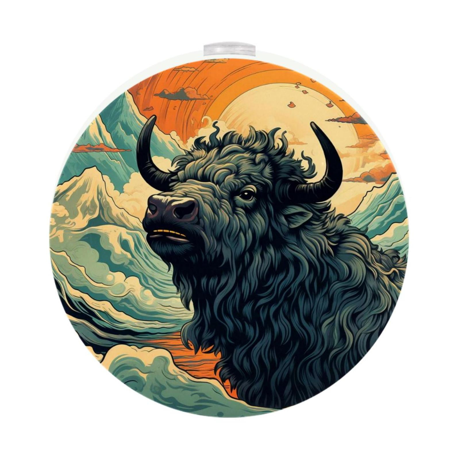 Yak LED Round Night Light-2PCS, Plug-in Dusk to Dawn Sensor Wall Light ...