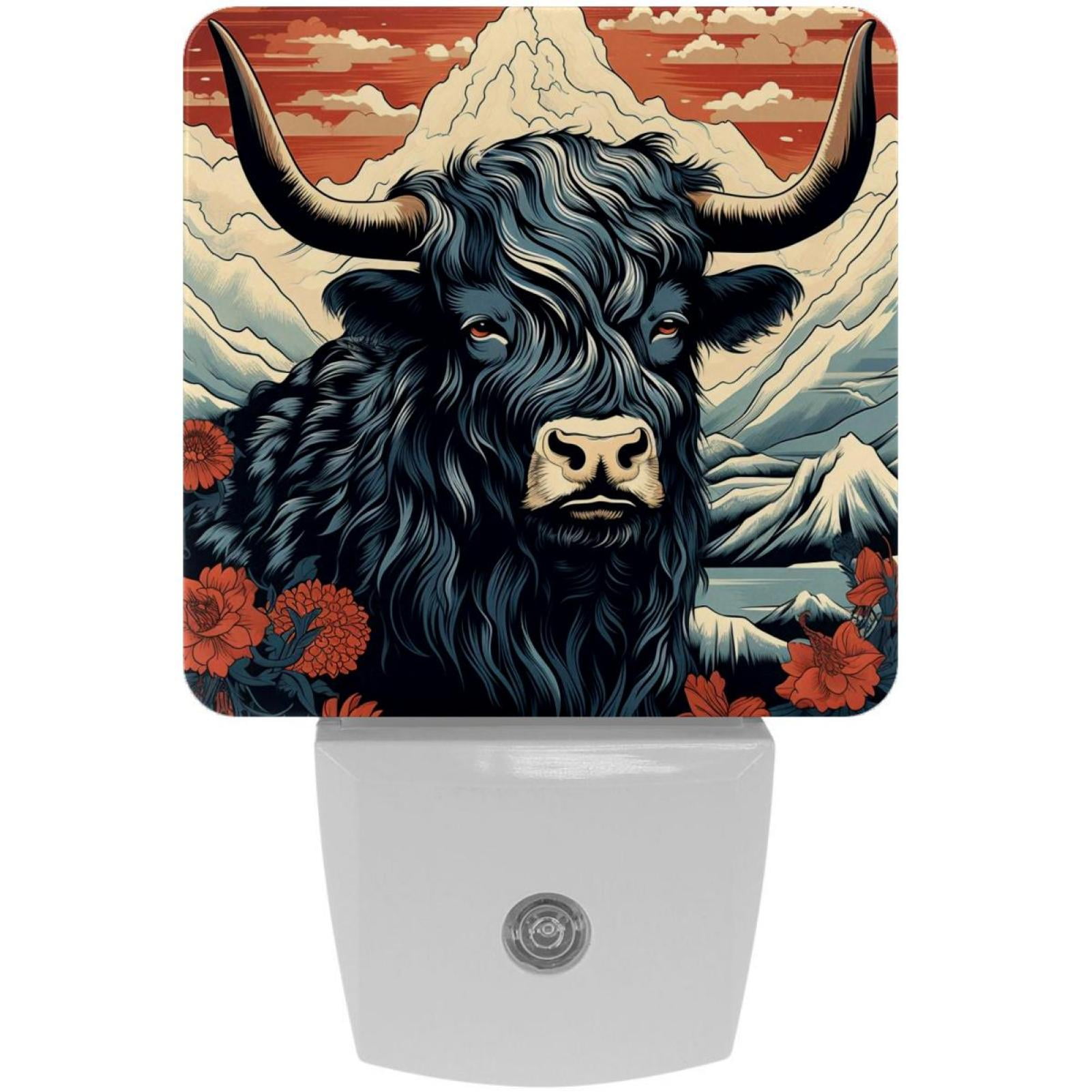 Yak LED Square Night Lights - Portable and Stylish for Bedroom and Kids ...