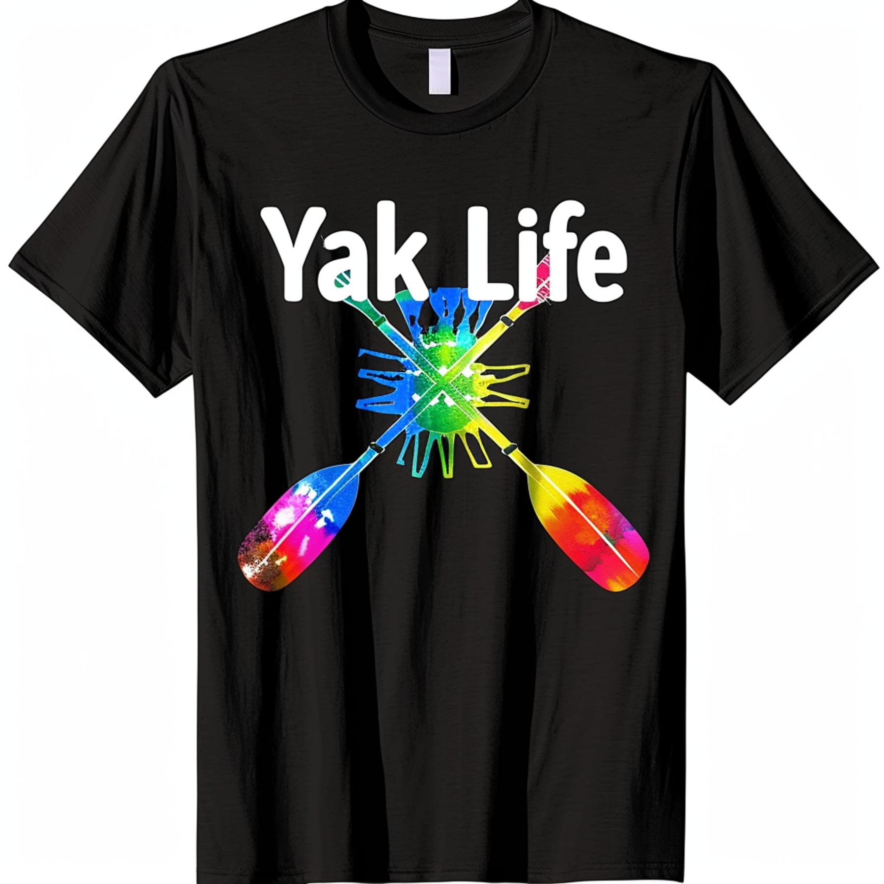 Yak Life Design Black T Shirt Mockup with Oars and Presentation ...