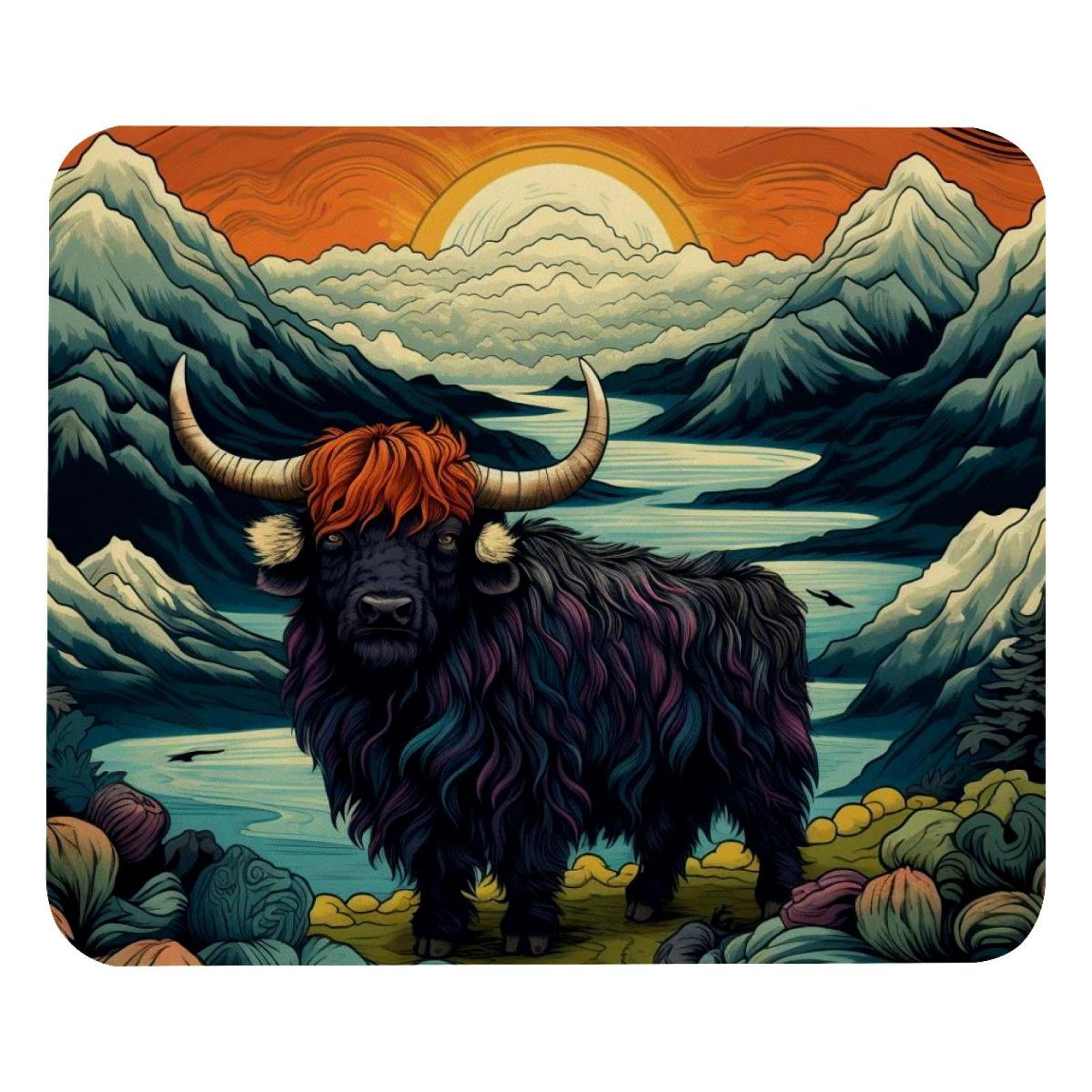 Yak Mouse Pad, Personality Design Rubber Base for Office Decor for ...
