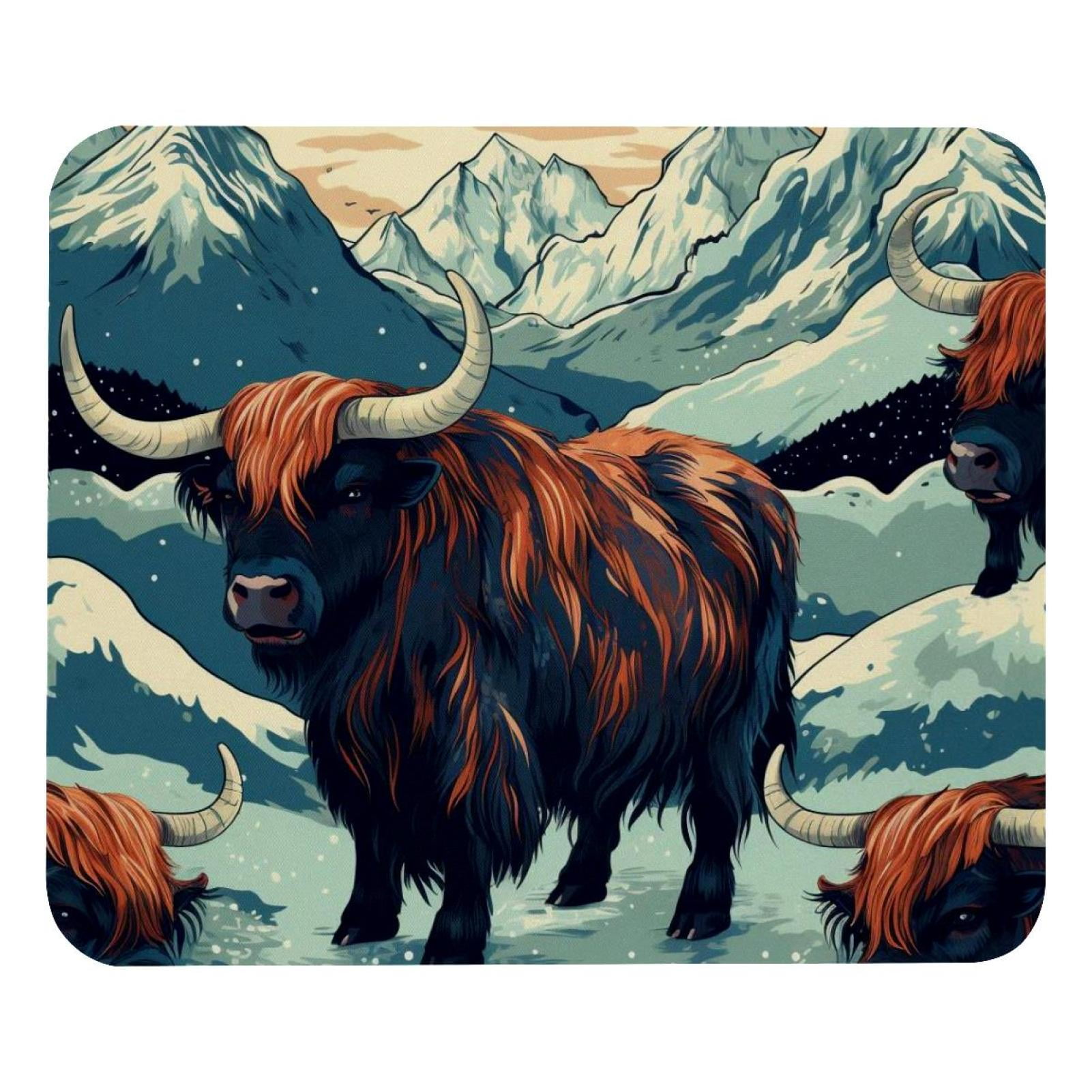Yak Mouse Pad, Personality Design Rubber Base for Office Decor for ...