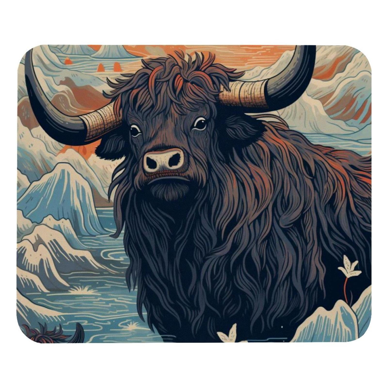 Yak Mouse Pad, Rubber Base Computer Mouse Pads for Wireless Mouse ...