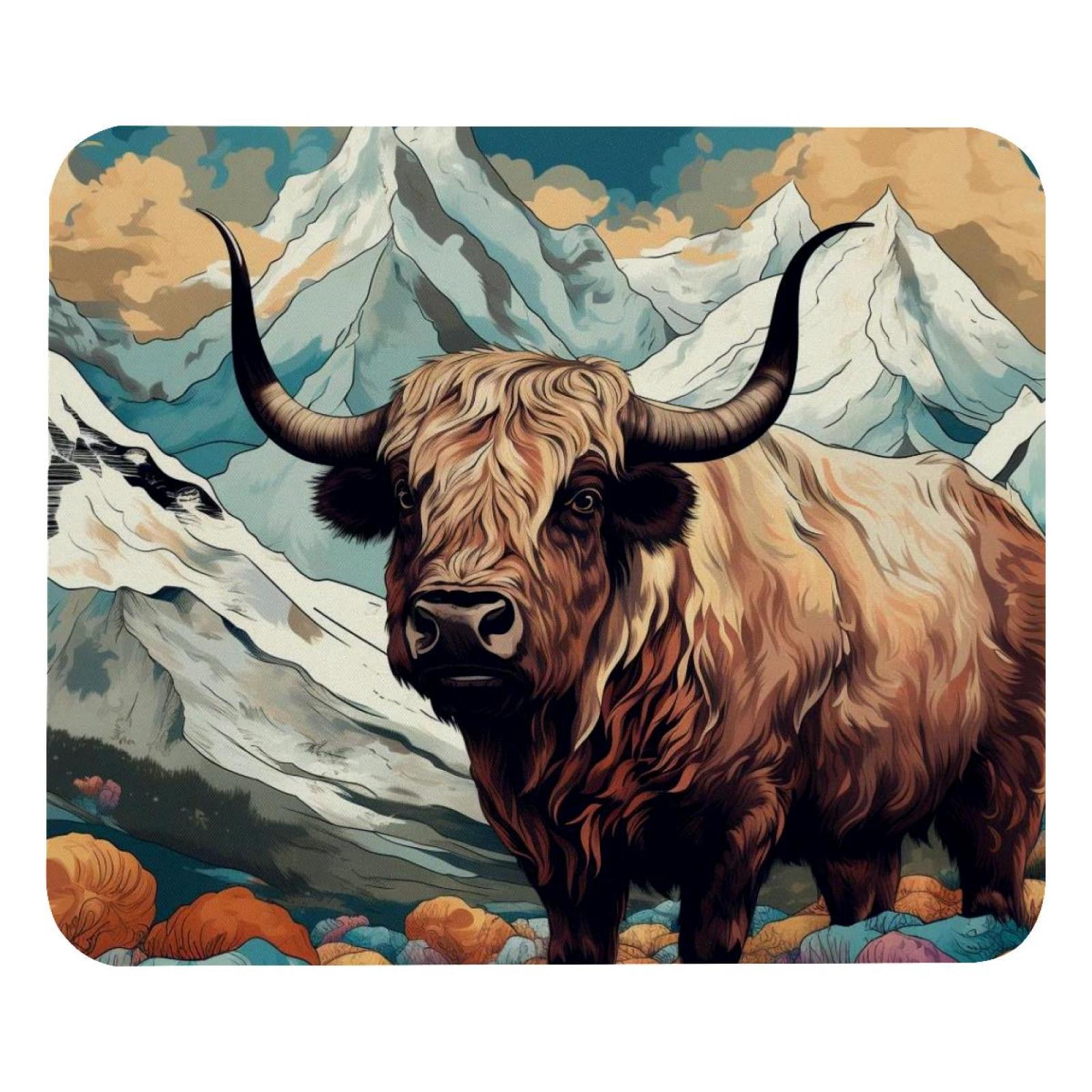 Yak Mouse Pad, Rubber Base Computer Mouse Pads for Wireless Mouse ...