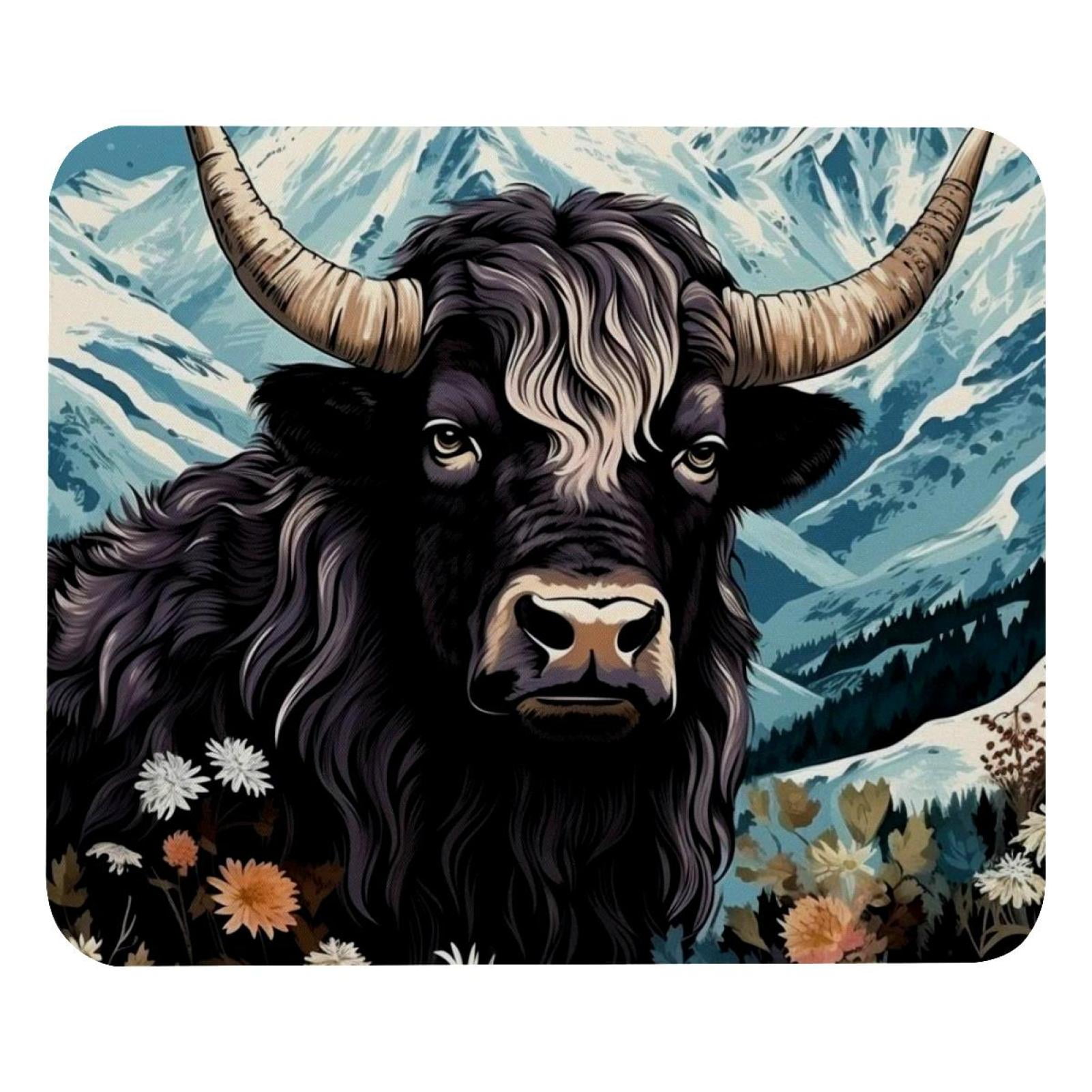Yak Mouse Pad, Rubber Base Computer Mouse Pads for Wireless Mouse ...