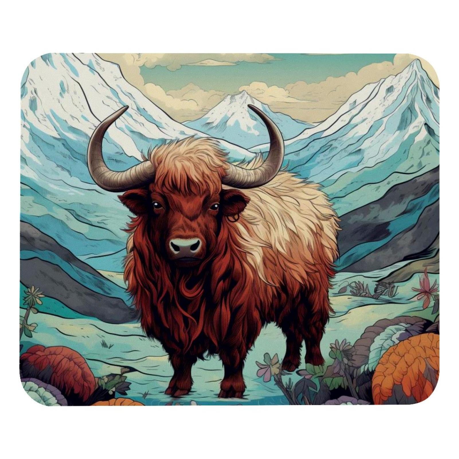 Yak Mouse Pad for Laptop Wireless Mouse Home Office Travel, Portable ...