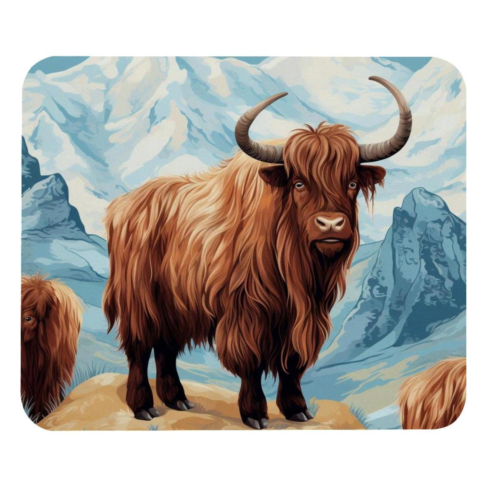 Yak Mouse Pad for Wireless Mouse Home Office Desk Laptop with Rubber ...