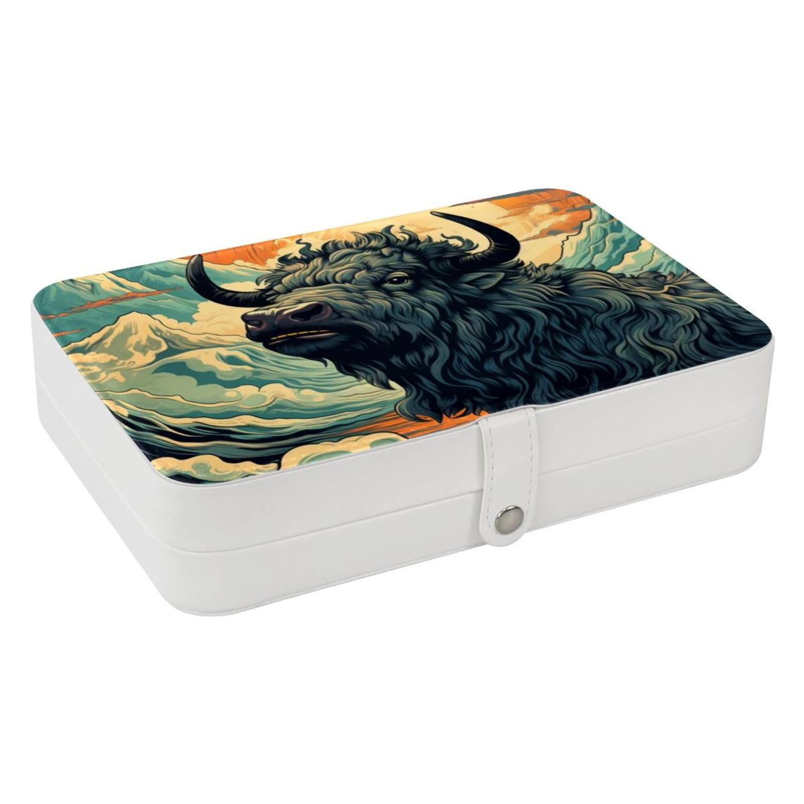 Yak PU Leather Jewelry Box with Removable Compartment and Necklace ...