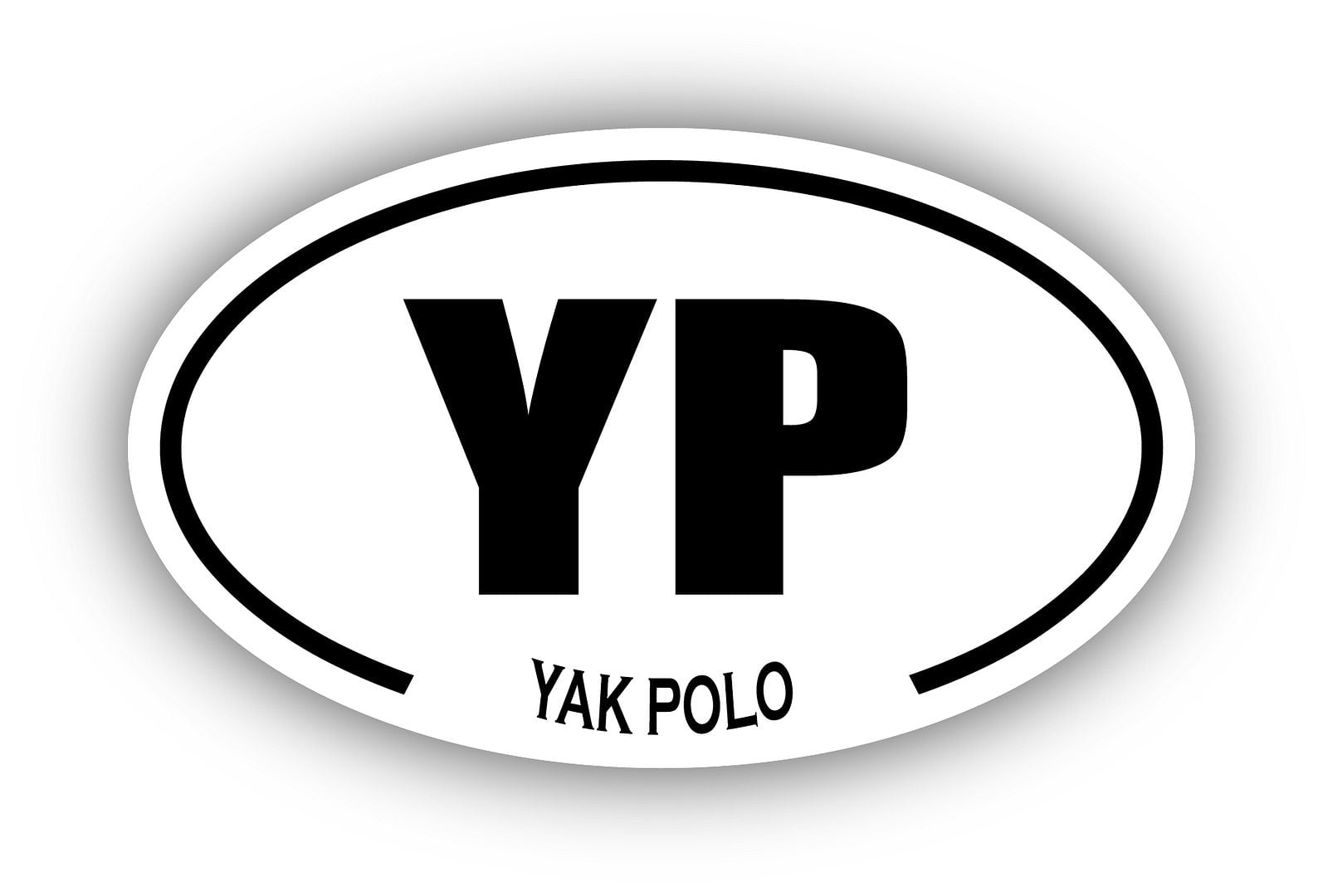 Yak Polo YP Oval Bumper Sticker 3M Vinyl Decal 3 in x 5 in - Walmart.com