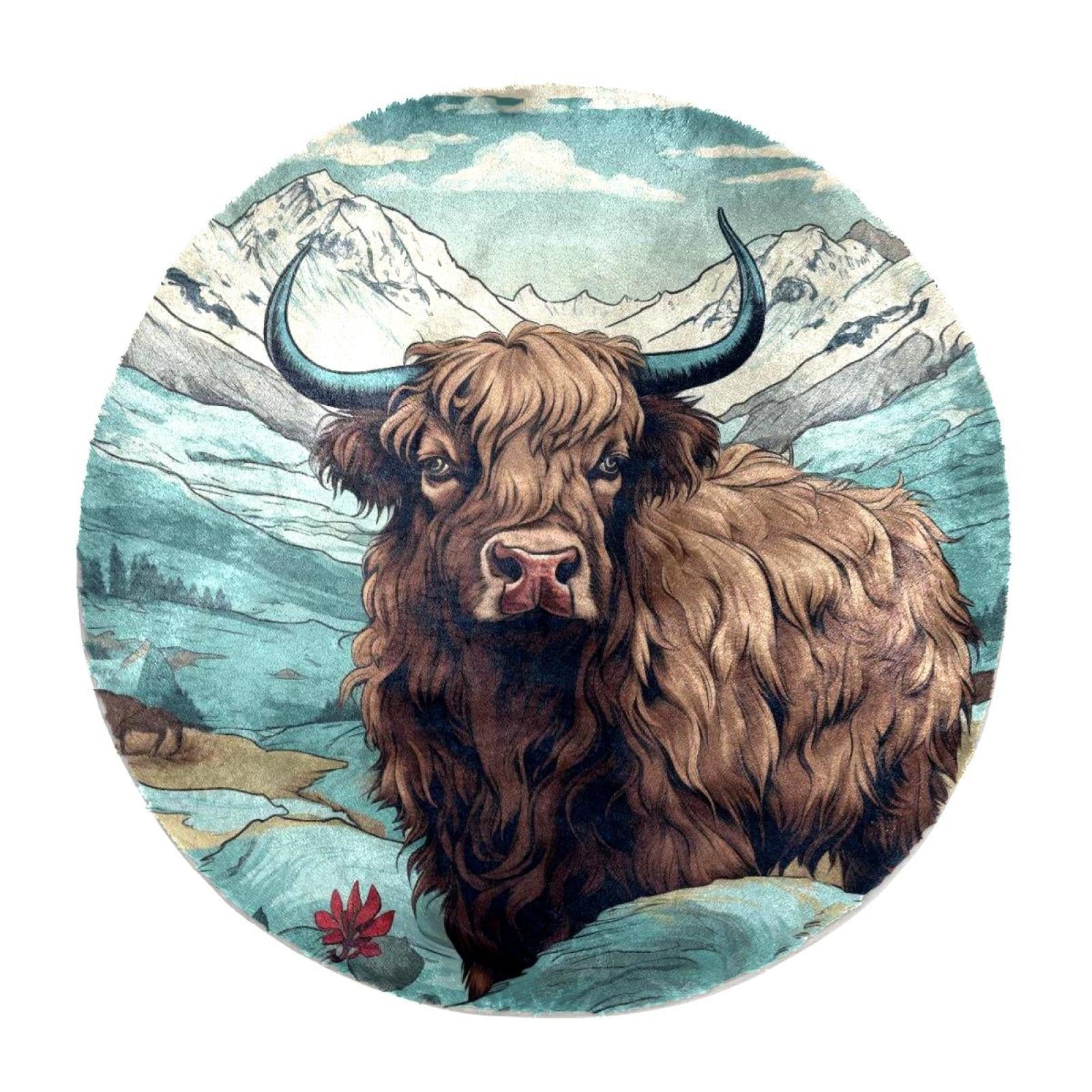 Yak Soft Round Rug, Fluffy Furry Circle Rug for Teens Kids Baby Girls ...