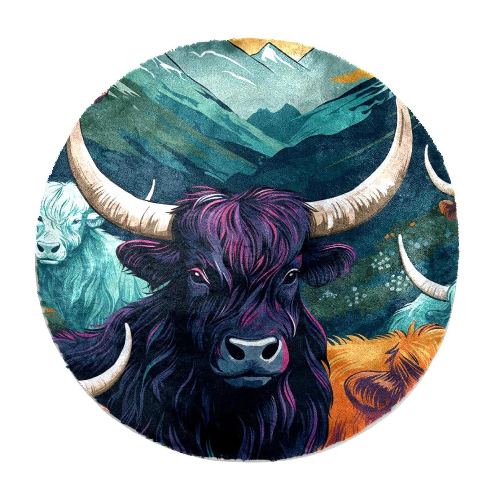 Yak Soft Round Rug, Fluffy Furry Circle Rug for Teens Kids Baby Girls ...
