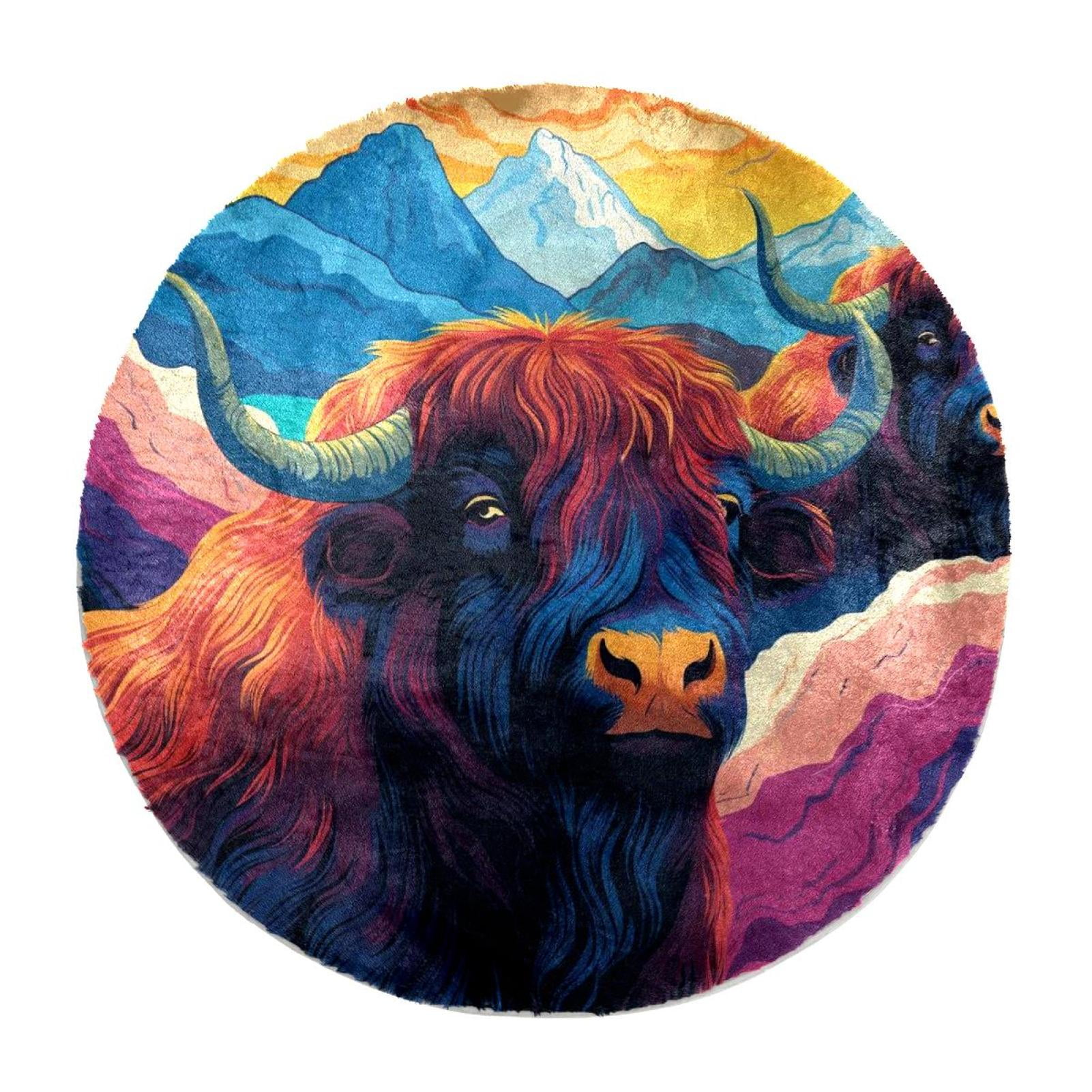 Yak Soft Round Rug, Fluffy Furry Circle Rug for Teens Kids Baby Girls ...