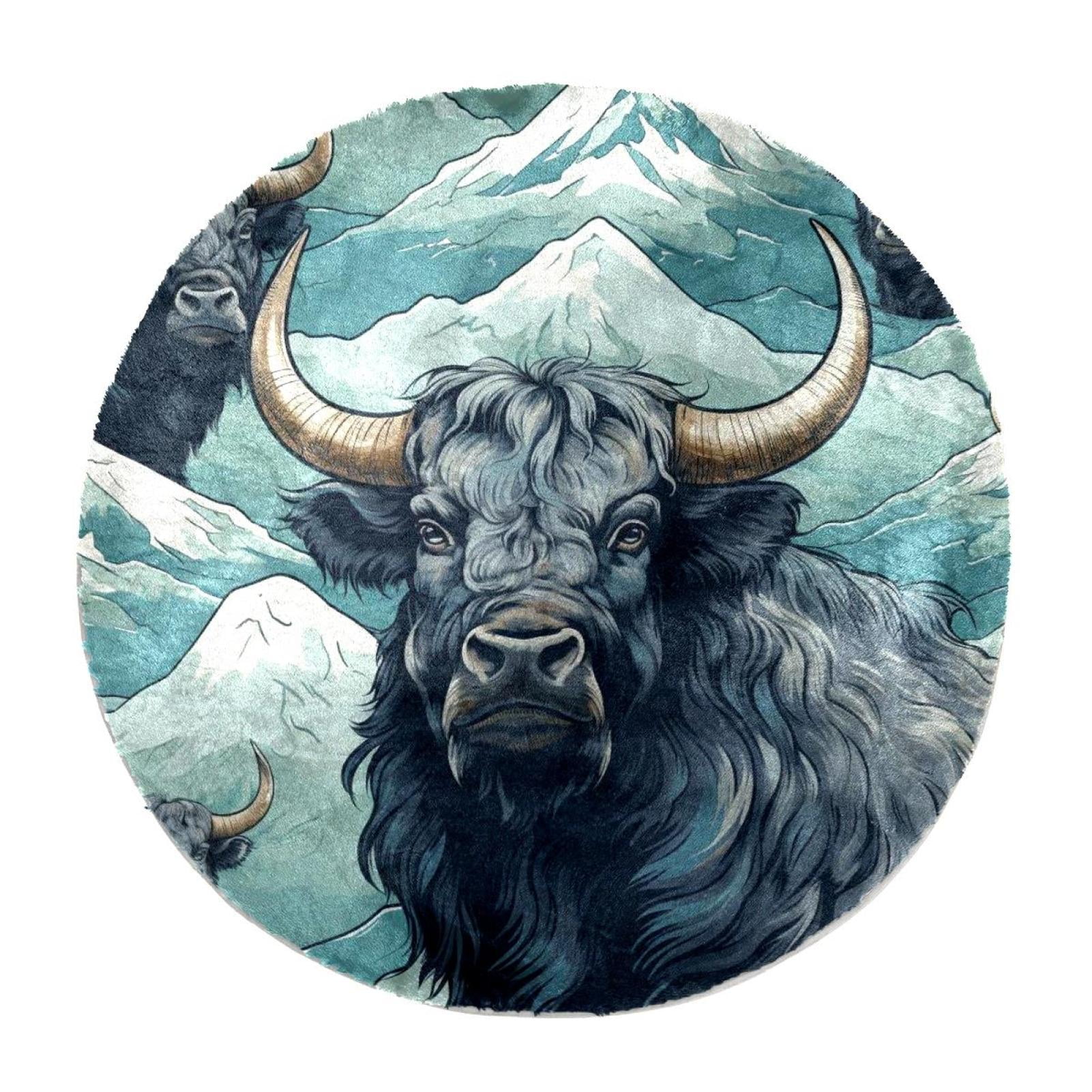 Yak Soft Round Rug, Fluffy Furry Circle Rug for Teens Kids Baby Girls ...