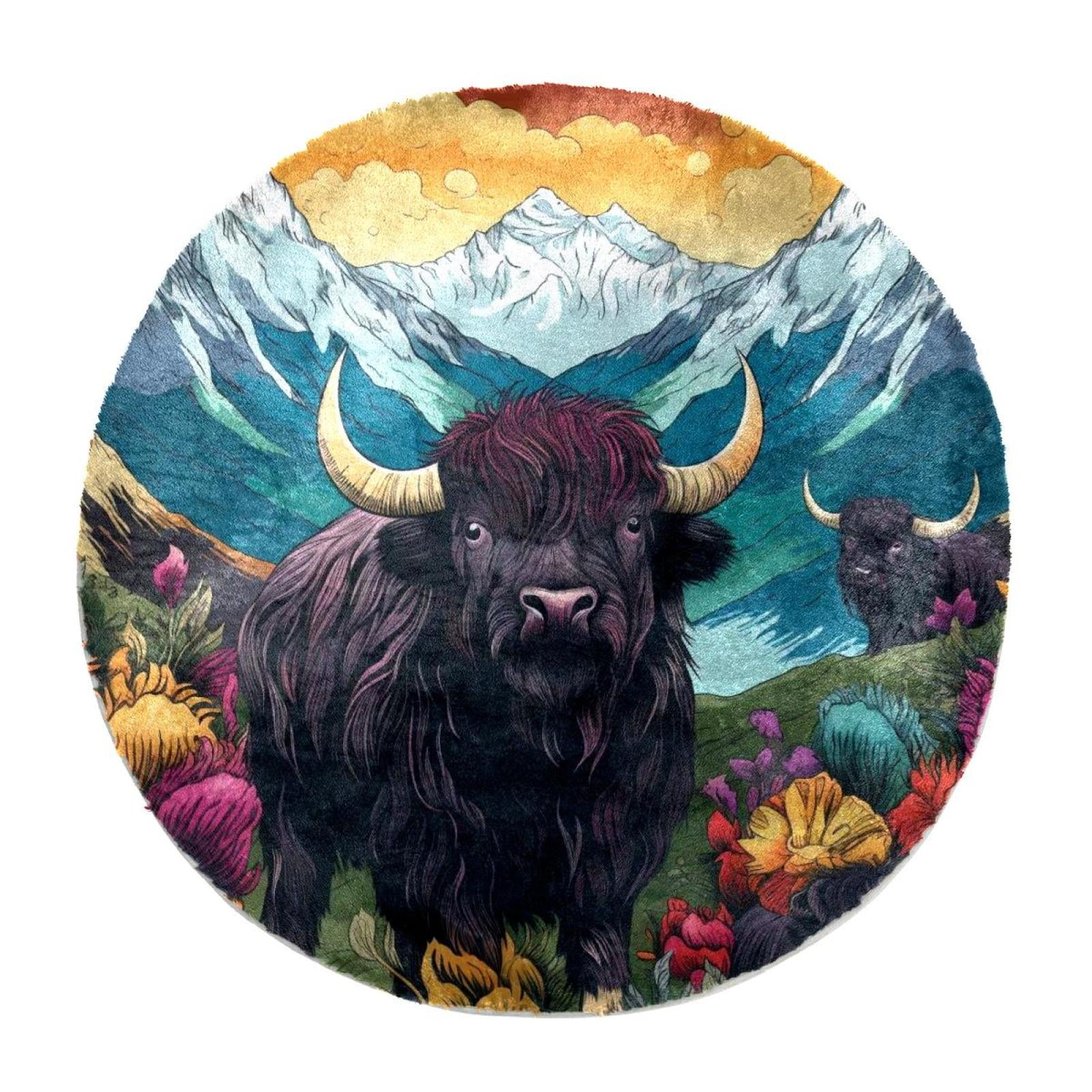 Yak Soft Round Rug, Fluffy Furry Circle Rug for Teens Kids Baby Girls ...