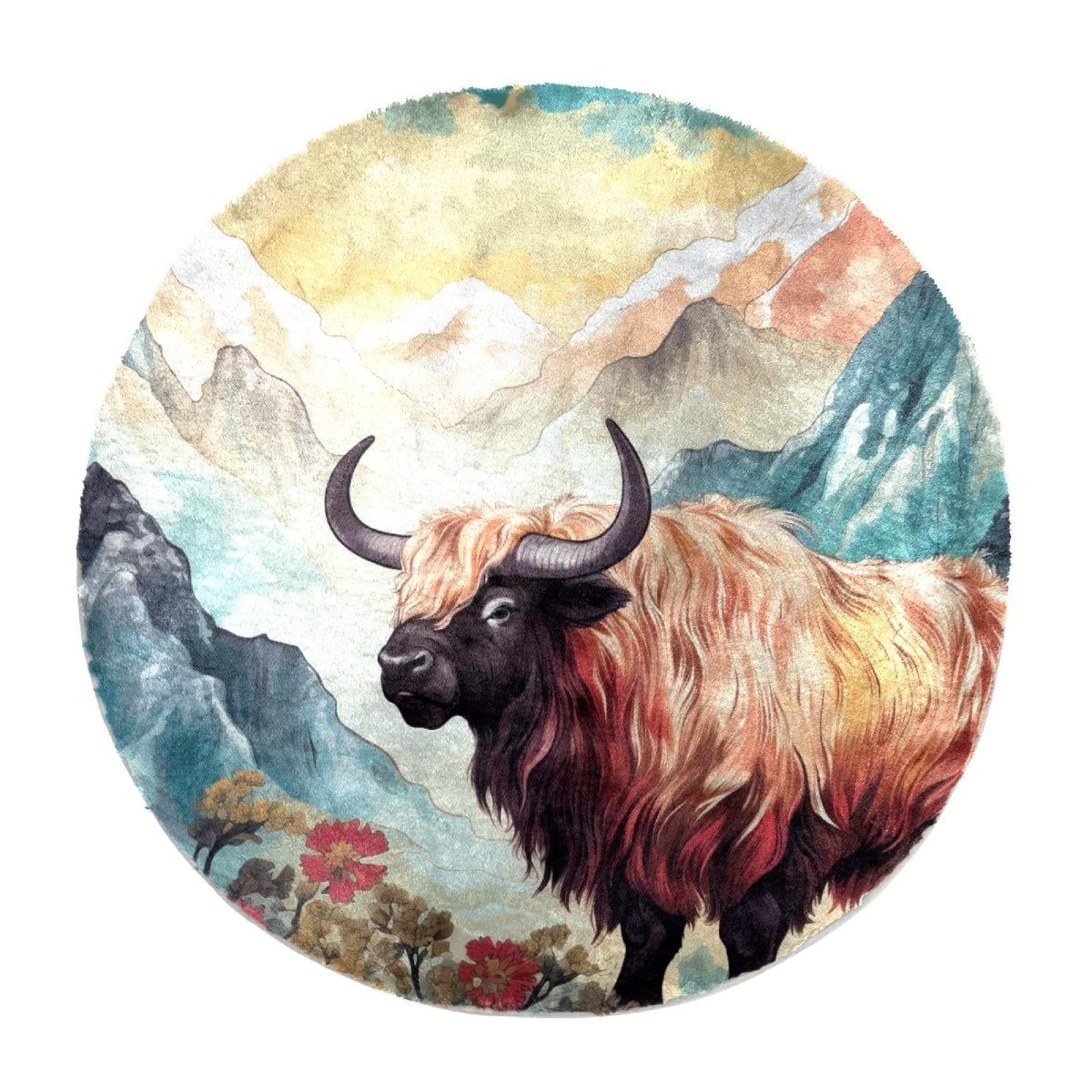 Yak Soft Round Rug, Fluffy Furry Circle Rug for Teens Kids Baby Girls ...