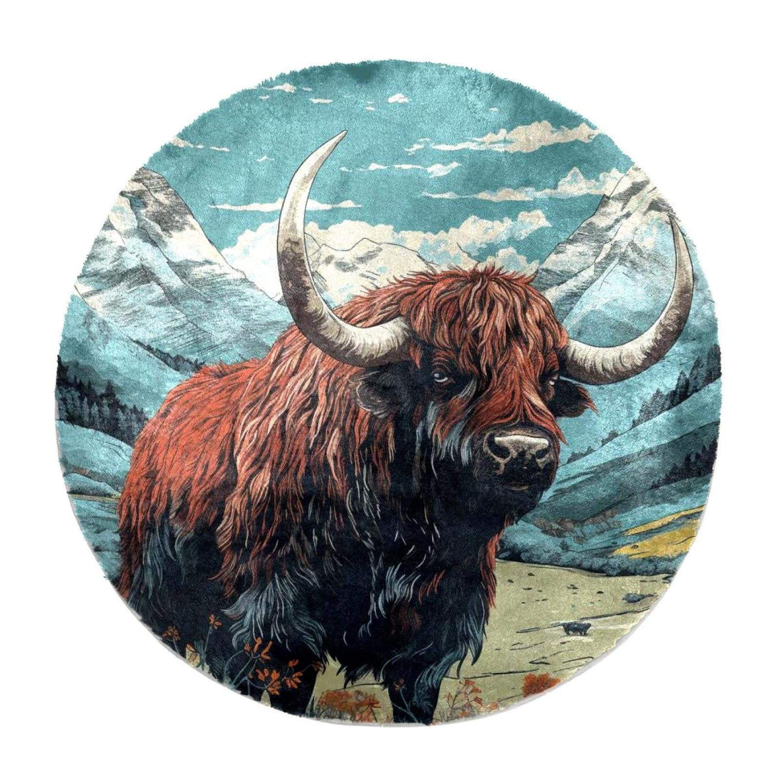 Yak Soft Round Rug, Fluffy Furry Circle Rug for Teens Kids Baby Girls ...