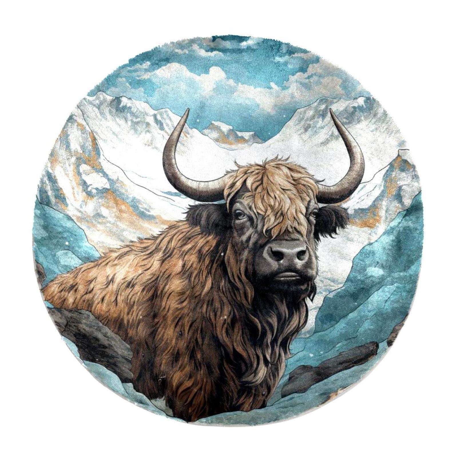 Yak Soft Round Rug, Fluffy Furry Circle Rug for Teens Kids Baby Girls ...