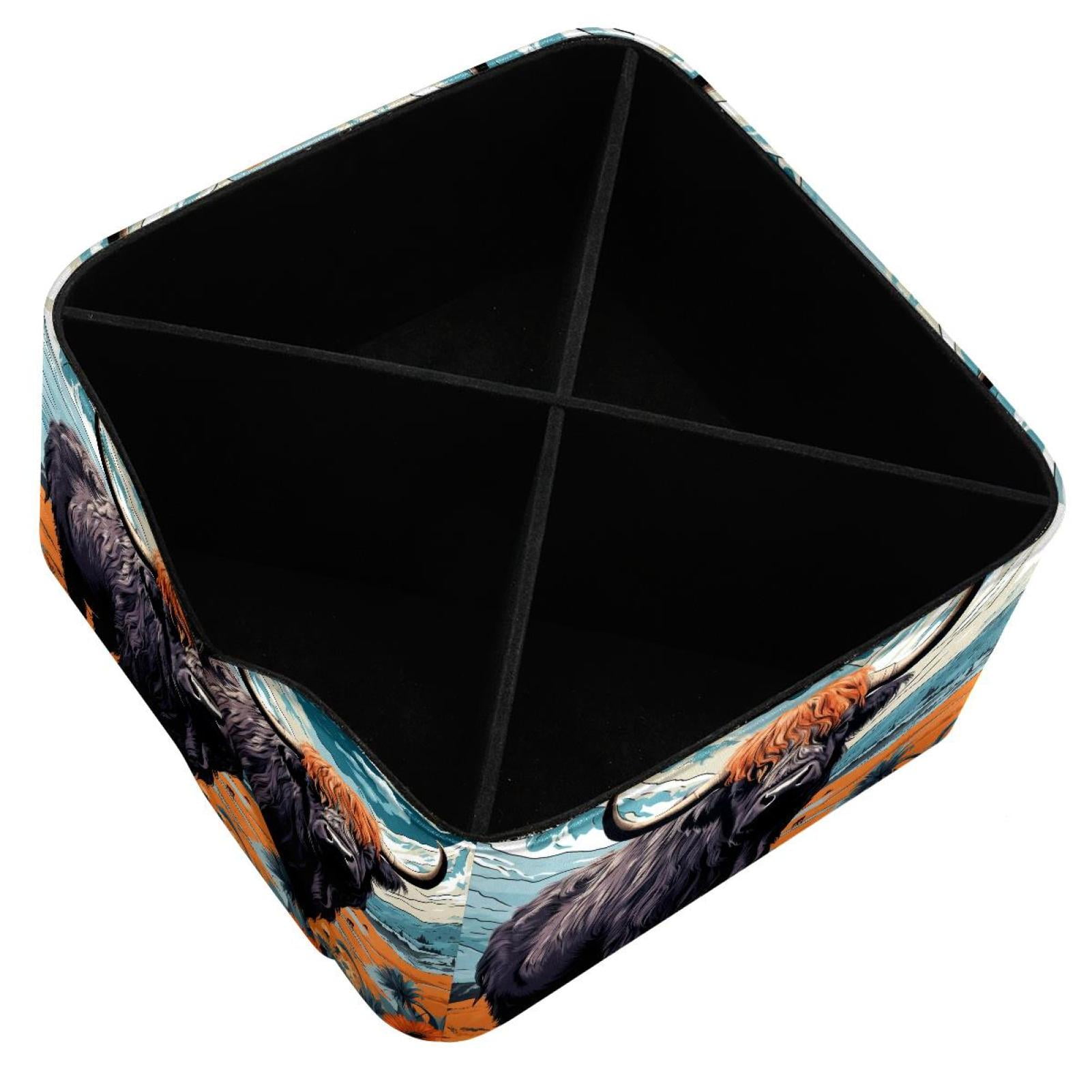 Yak Square Pen Organizer Pencil Holder with 4 Compartments, Removable ...