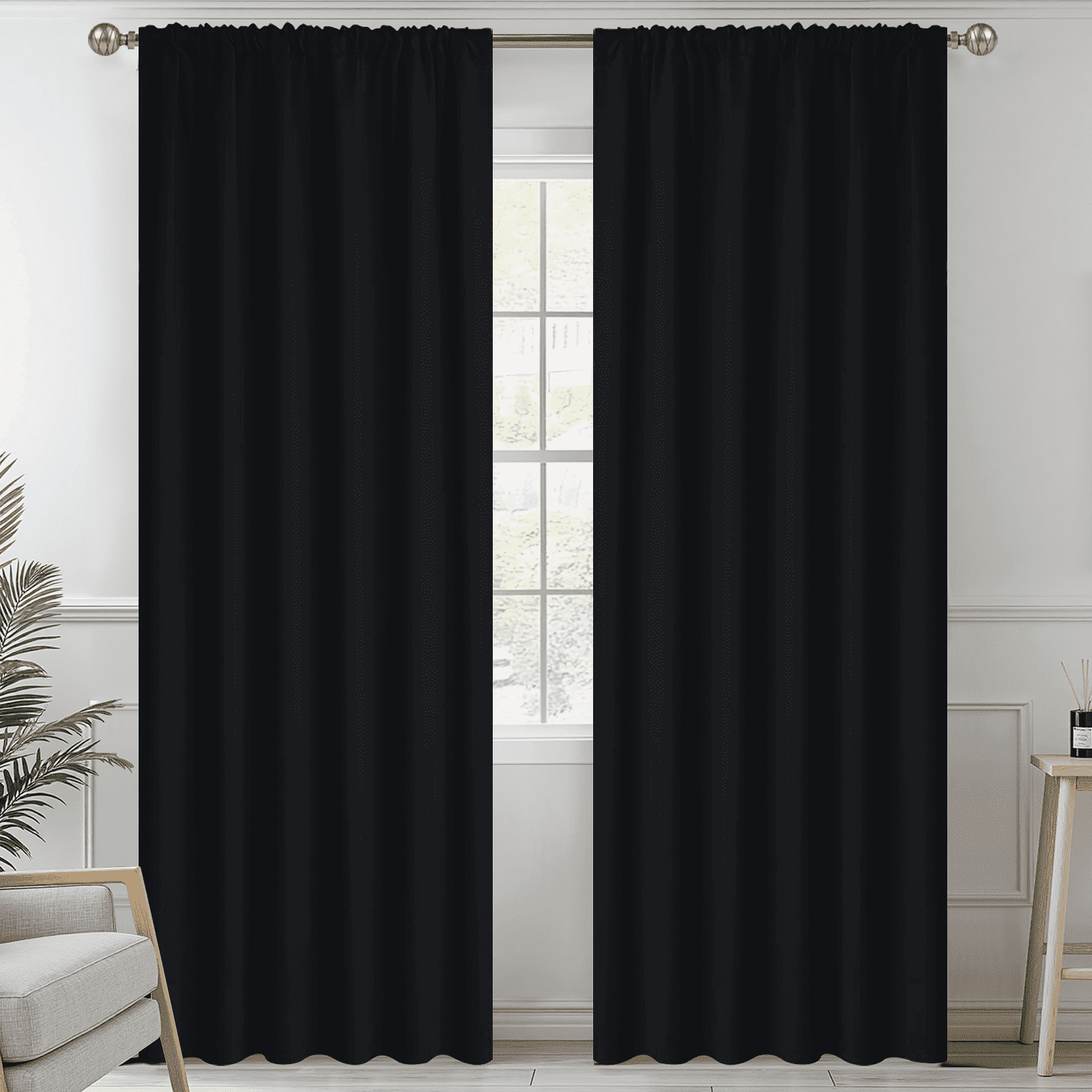 Yakamok 84 Inches Long Blackout Curtain Valances for Windows - 2 Panels ...