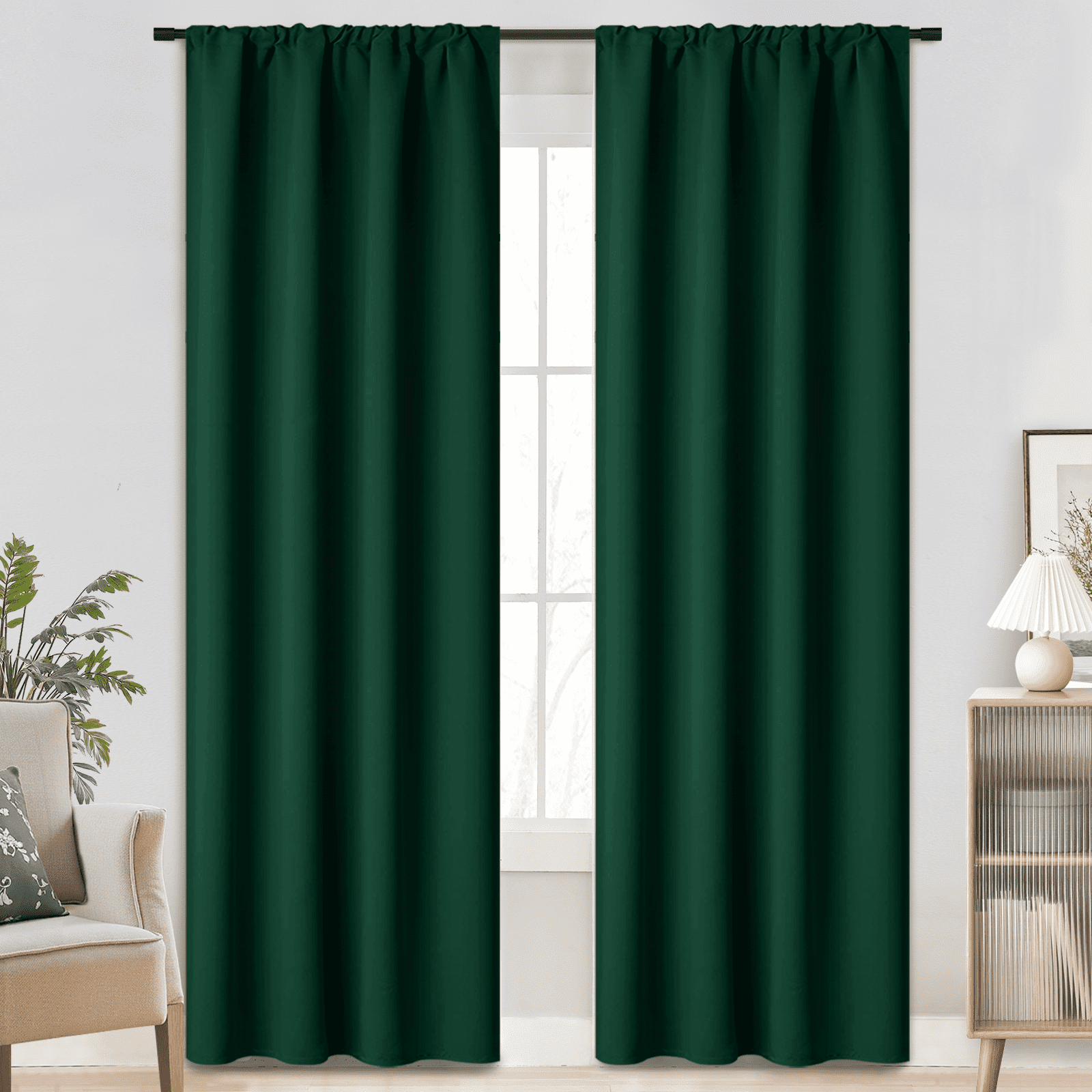 Yakamok 84 Inches Long Blackout Curtain Valances for Windows - 2 Panels ...