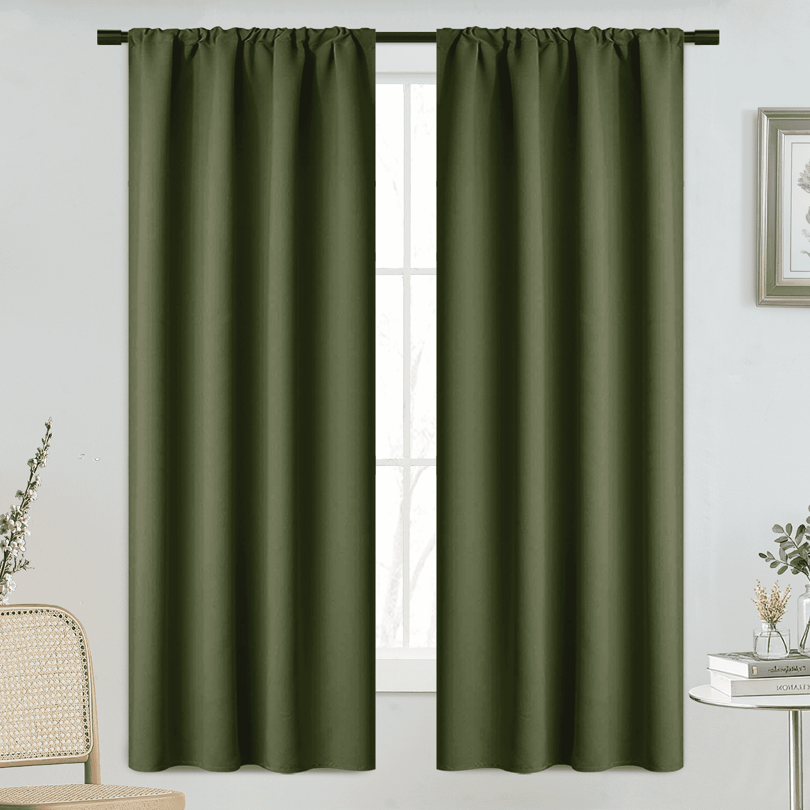 Yakamok 63 Inches Long Blackout Curtain Valances for Windows - 2 Panels ...