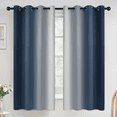 Yakamok Navy Blue Curtain for Bedroom/Living Room Blackout,Ombre Curtains Grommet Light Blocking ...