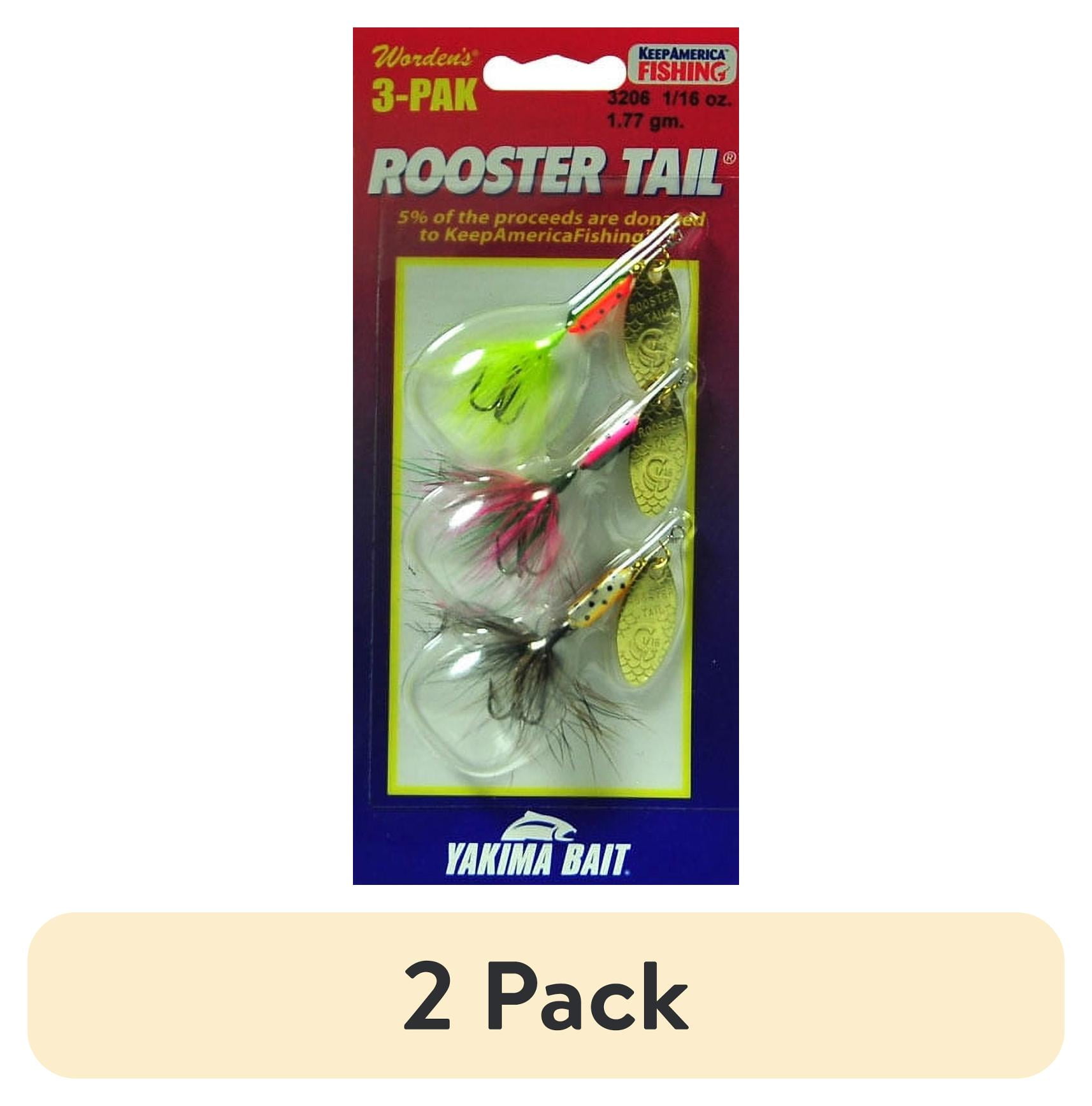 (2 pack) Yakima Bait Worden's Original Rooster Tail Fishing Lures, 1/16 ...
