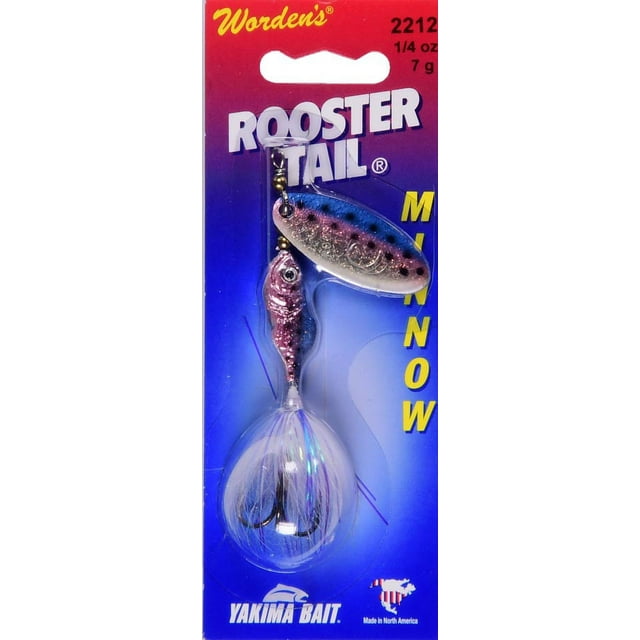 Yakima Bait Worden's Rooster Tail Minnow Fishing Lure, Rainbow Trout, 1/4 oz., 2212 RBOTRT ...