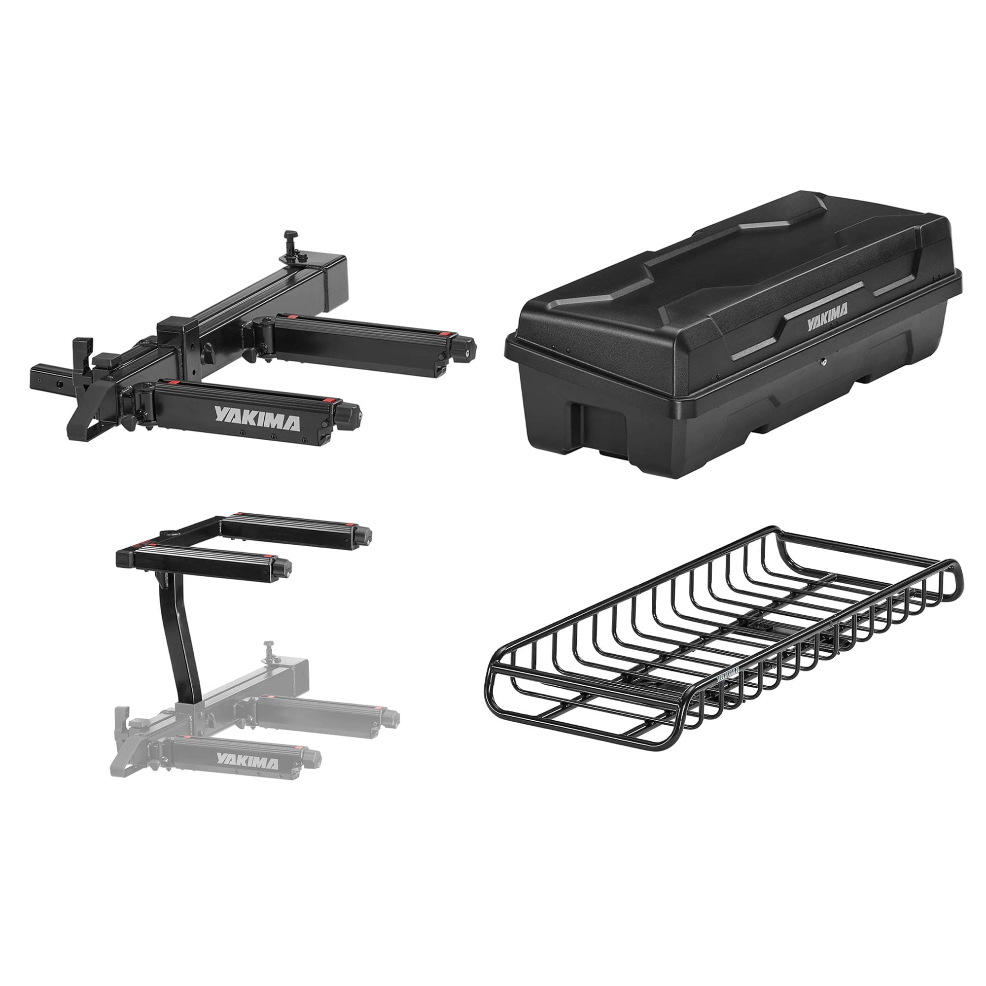 Yakima Cargo Rack Set EXO SwingBase, GearLocker Box, TopShelf Rack, and ...
