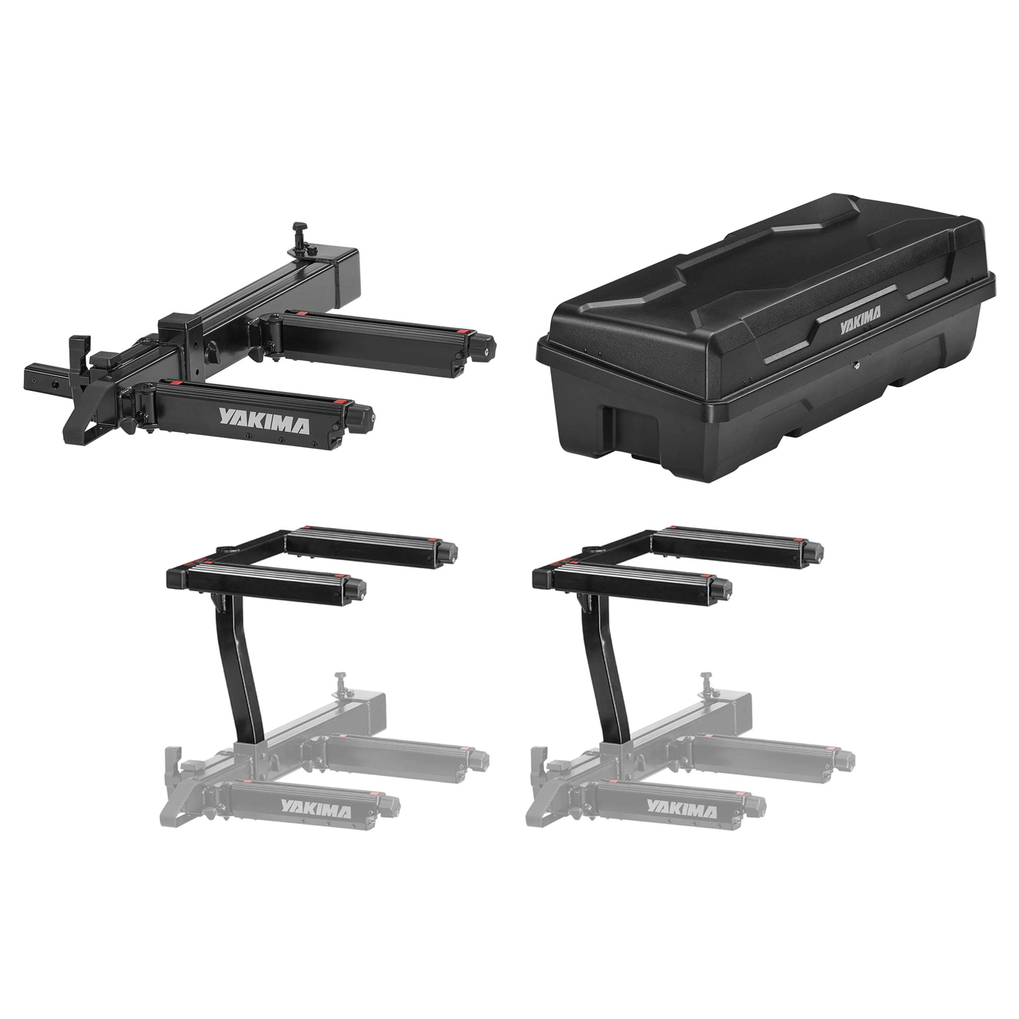 Yakima EXO SwingBase and GearLocker Cargo Box and TopShelf Racks, Black ...