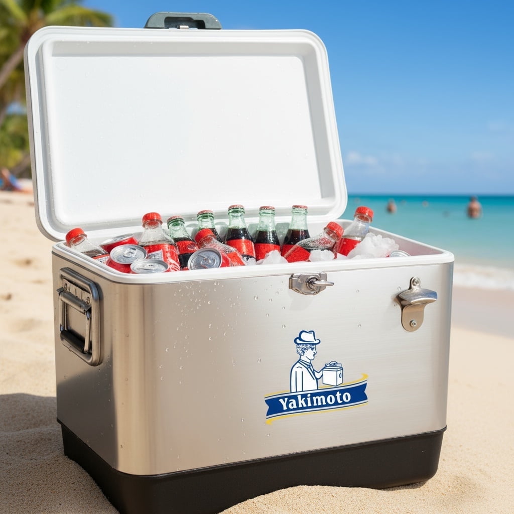 Yakimoto 54QT Stainless Steel Hard Cooler, Heavy-Duty Ice Chest with ...