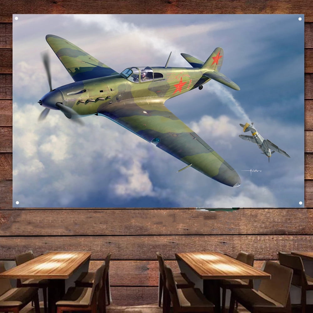 Yakovlev Yak-1 Fighter Banner Wall Hanging Flag - Air Force Aircraft ...