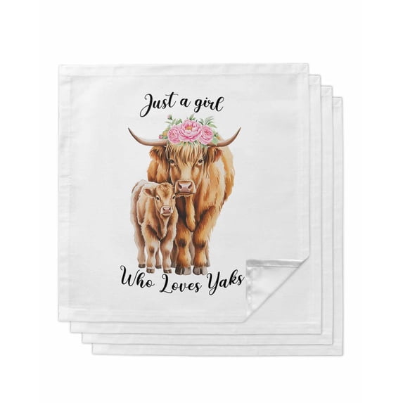 Yaks Cloth Napkins Set of 4 Reusable Dinner Napkins, Farmhouse Country ...