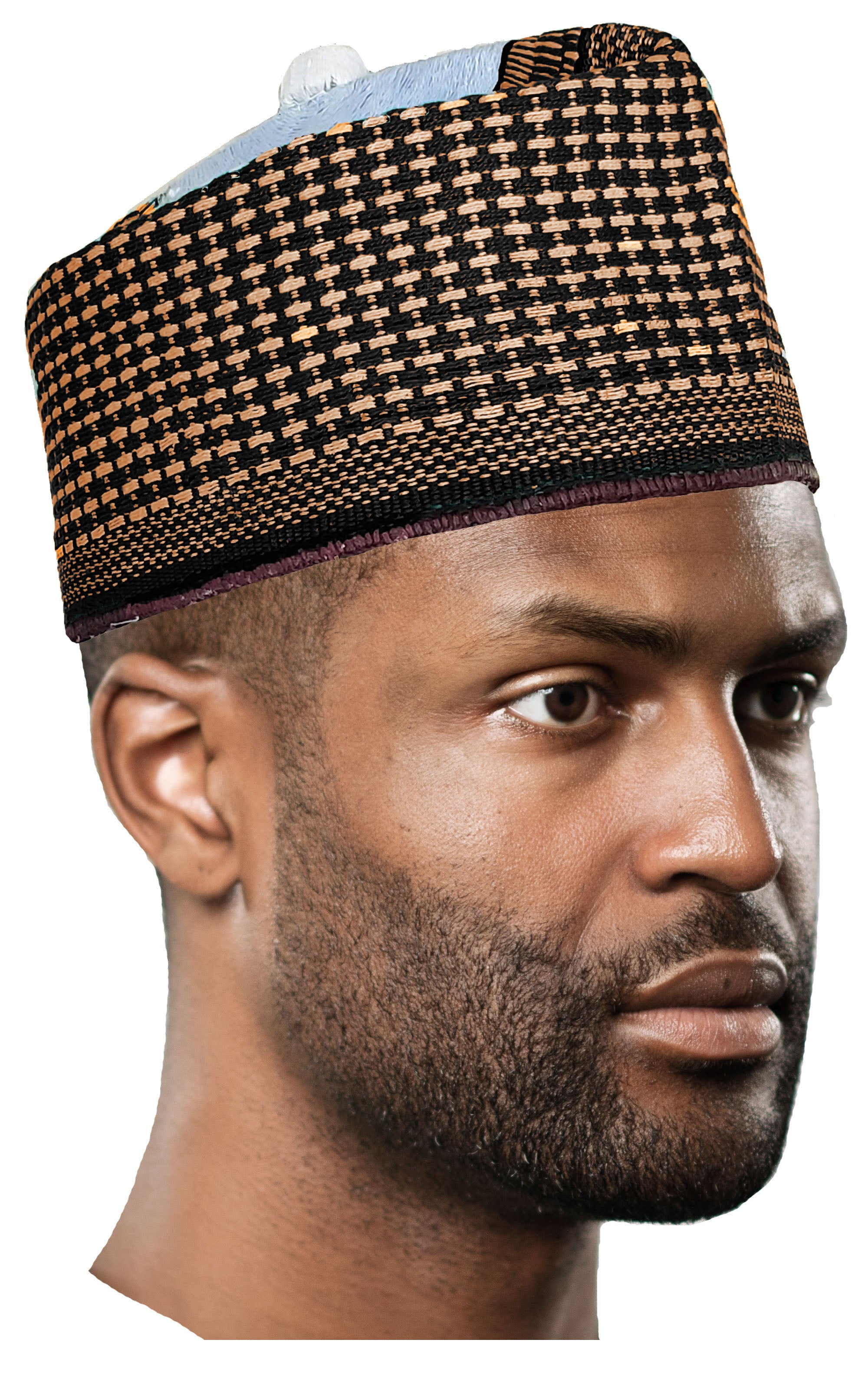 Yakubu Black and Gold Hausa Mallam Cap Fulani Hula Hand-crafted African ...