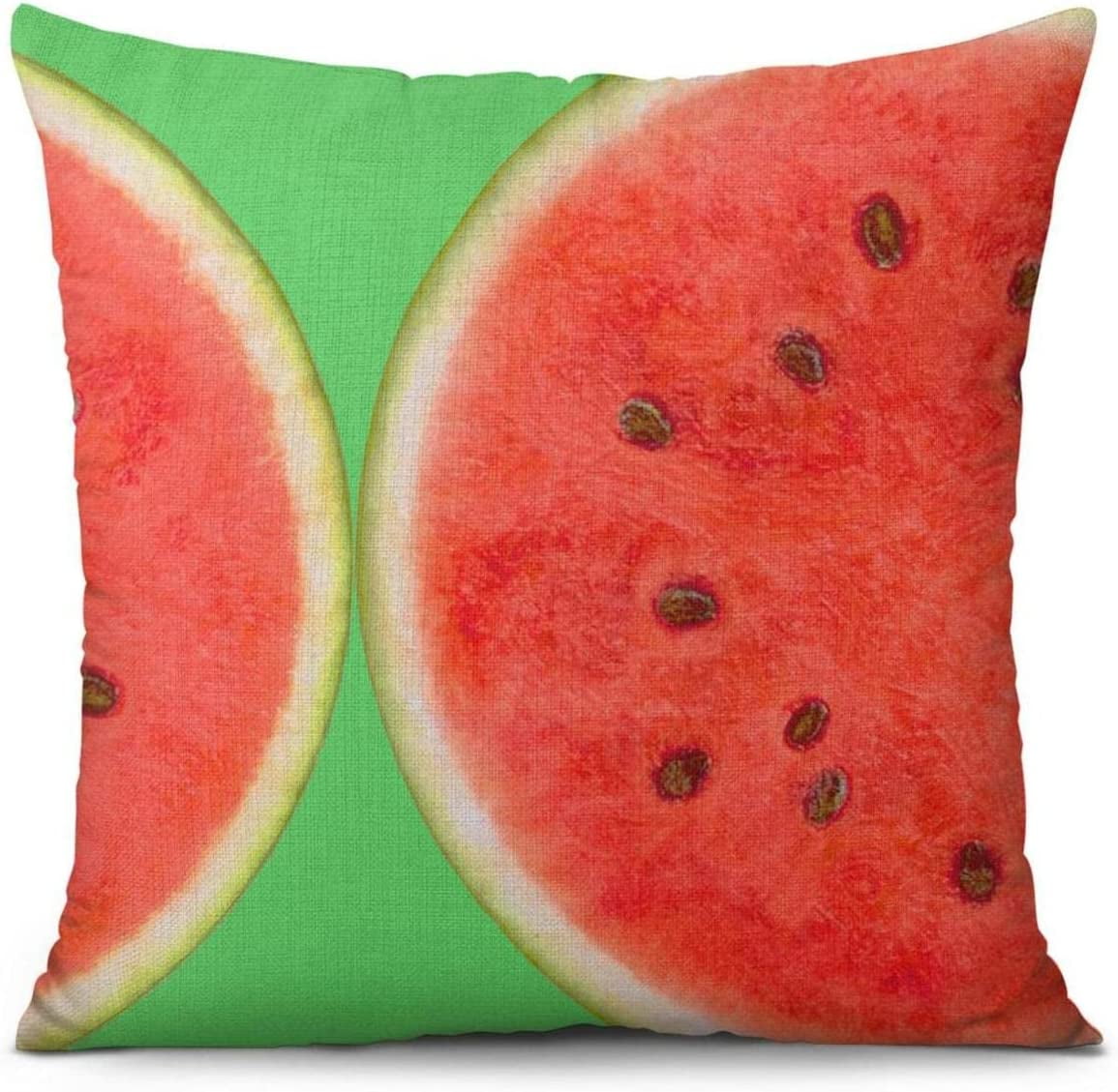 Yakuyir Green Summer Watermelon Throw Pillow Covers 18x18 Set 1 Sweet ...
